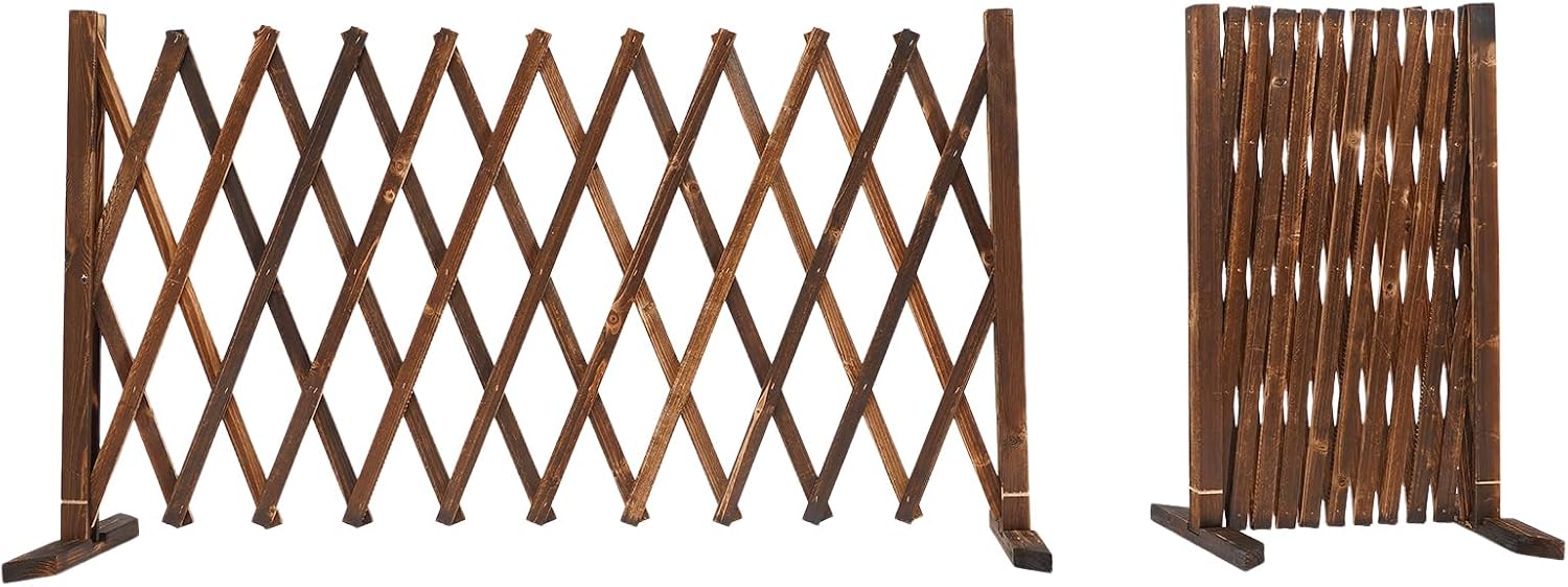 Amazon.com : 2Pcs Wood Fence Panel Retractable Privacy Fence Screen ...