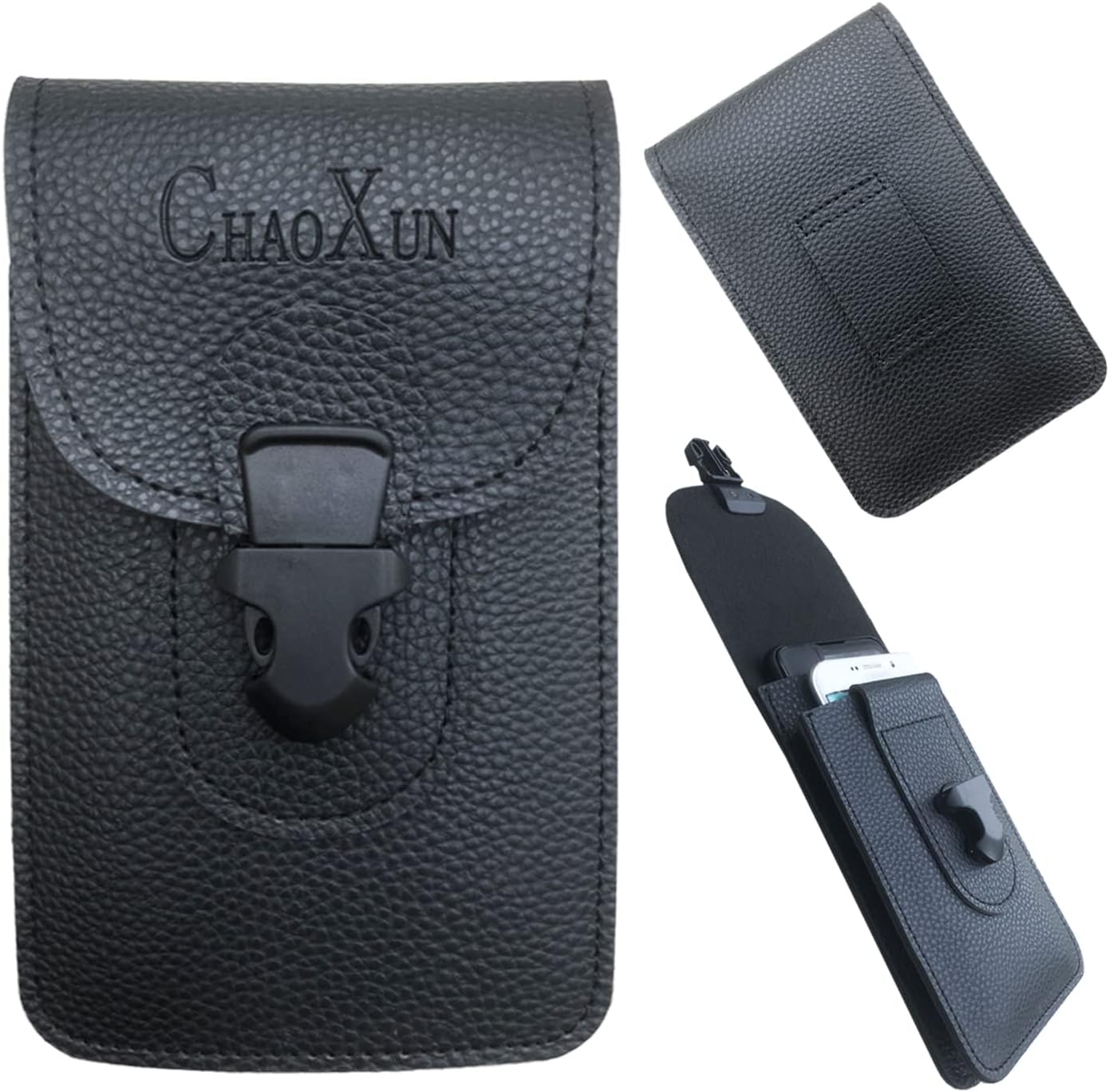 Amazon.com: Dual Phone Pouch Case, One Case Two Phones, PU Leather ...