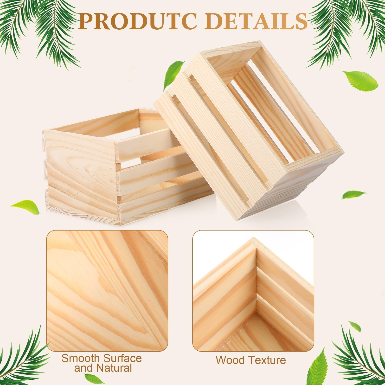Snapklik.com : 6 Pcs 6.5 Small Wooden Crates For Graduation Crafts ...