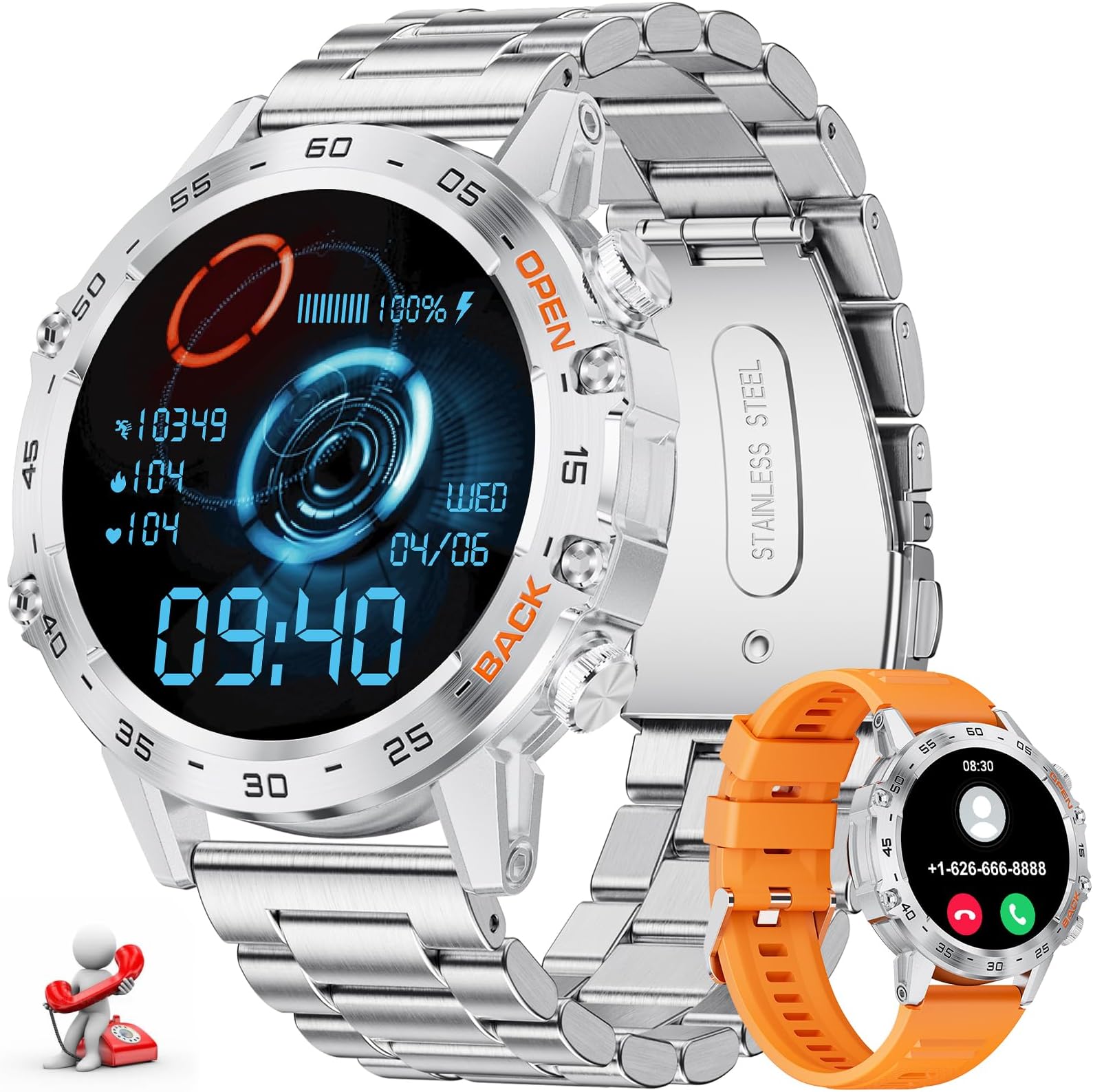 Amazon.com: LIGE Smart Watches for Men, 1.39" Military Smartwatch with ...