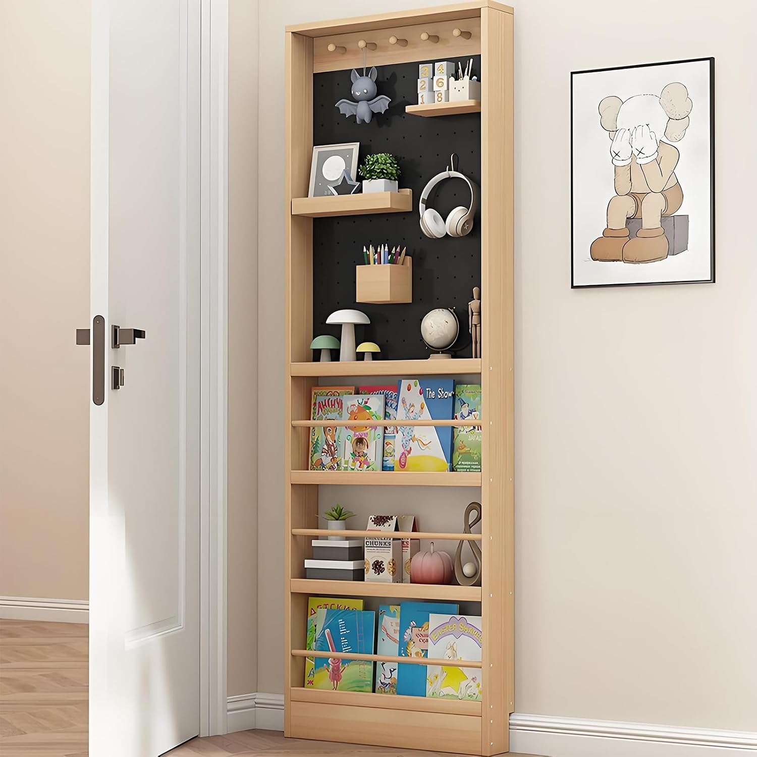 Amazon.com: AKFJOSGE Behind Door Bookshelf,Toddler Bookshelf,Storage ...