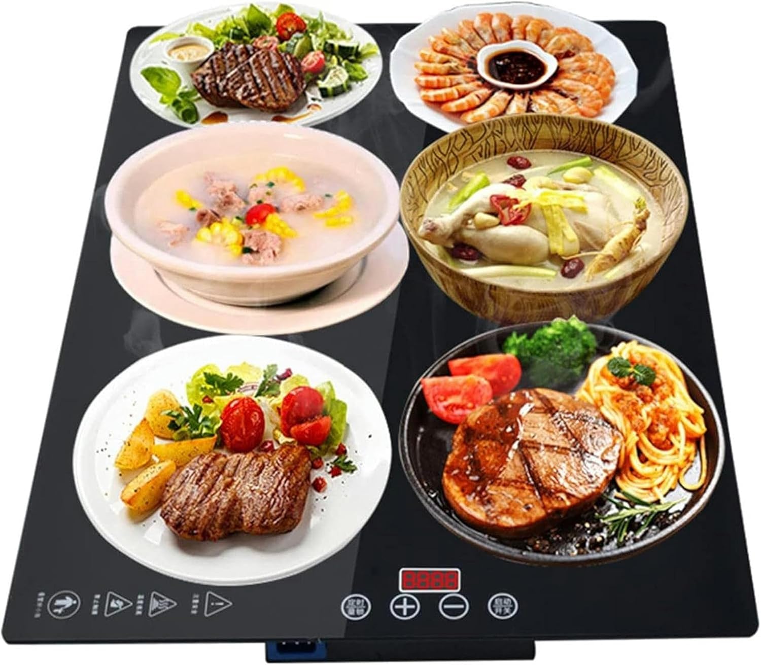Amazon.com: Electric Food Warmer Plate, Glass Warming Tray with ...