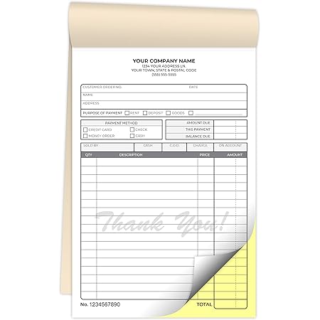 Amazon.com : Custom Sales Invoice Custom 2 Part Invoice, Custom Sales Receipt Book, Personalized ...