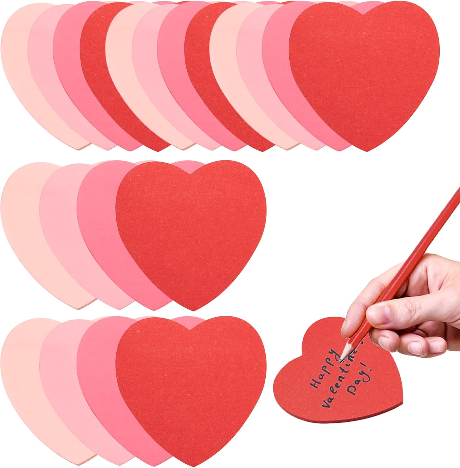 Amazon.com : 600 Sheets Heart Sticky Notes,Valentine's Day Heart Shaped ...