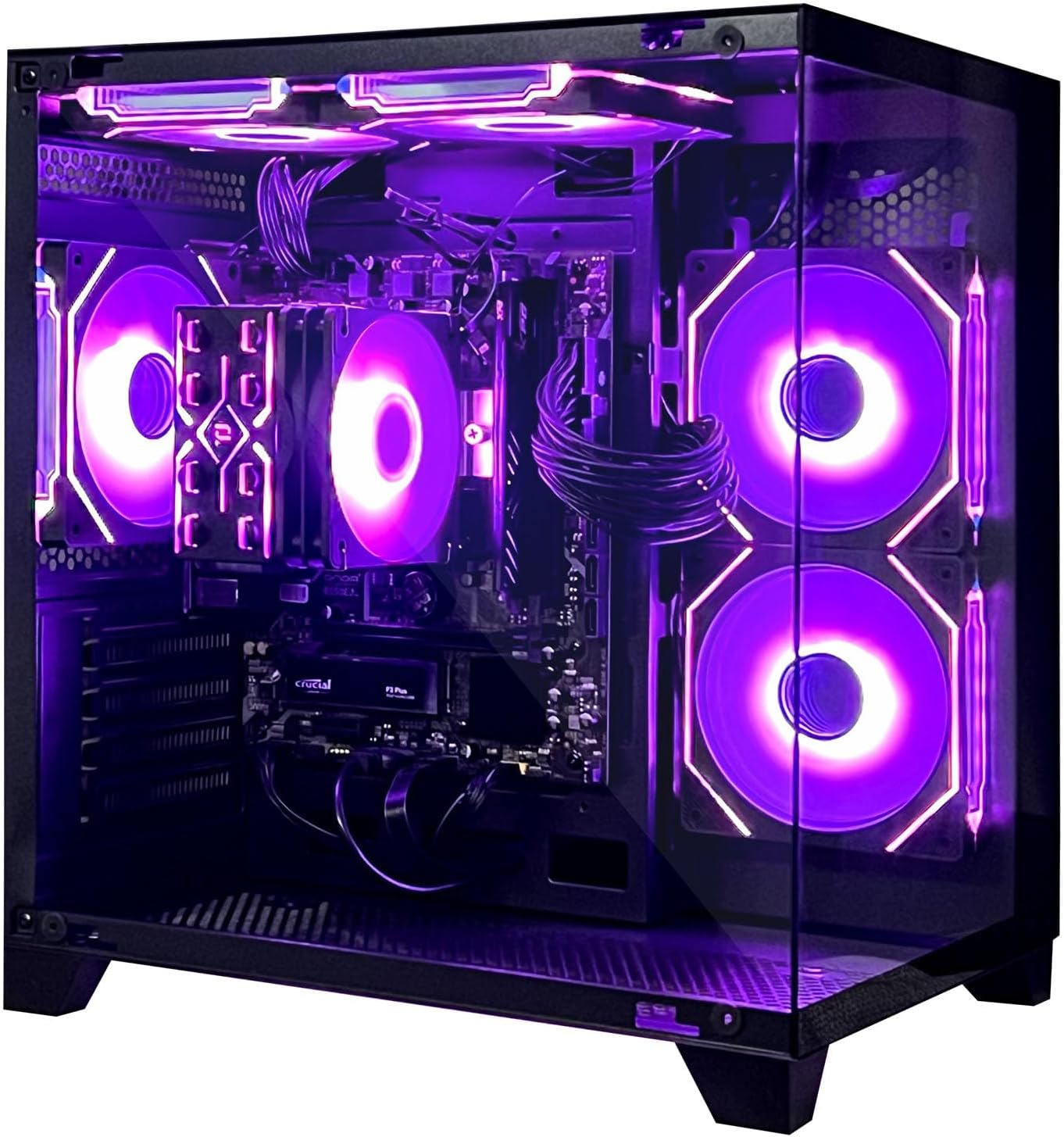 Amazon.com: YAWYORE Gaming PC Desktop Computer AMD Ryzen 5 5600GT,16GB ...