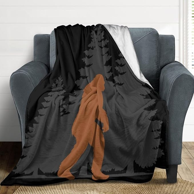 Amazon.com: Sasquatch Bigfoot Trees Forest Theme Throw Blanket,Stylish ...