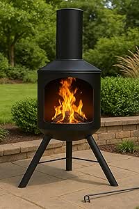 OTZ Fire Chiminea Log Burner for Outdoors Heater Firepit 120cm x 45cm x ...
