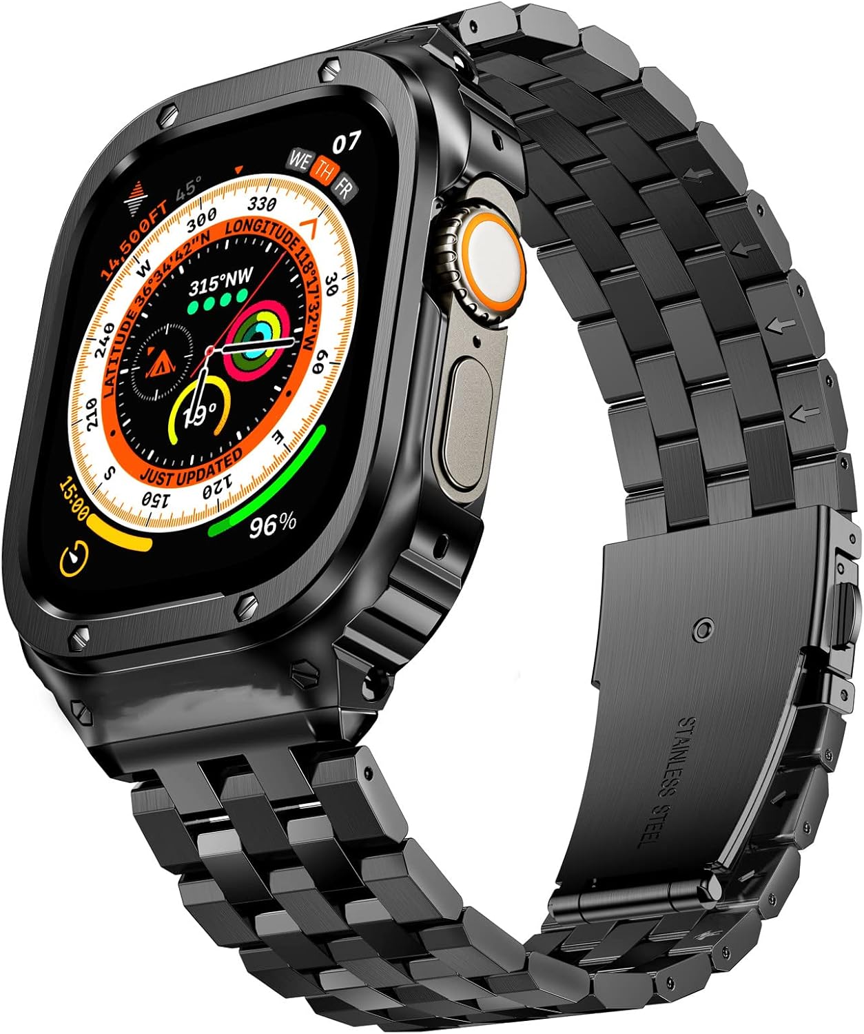 Amazon.com: SUPLINK Stainless Steel Case with Band Compatible with ...