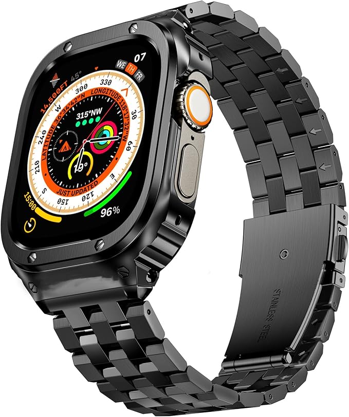 Amazon.com: SUPLINK Stainless Steel Case with Band Compatible with ...