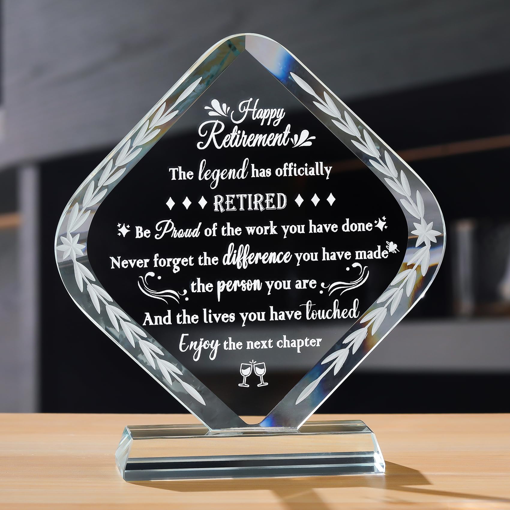 Crystal Retirement Gifts for Women, Glass Retired Medal Presents for ...