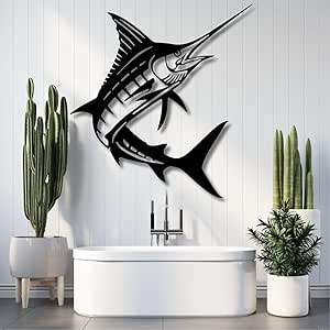 Amazon.com: liaogu Swordfish Metal Wall Art, Metal Fish Wall Decor, for ...