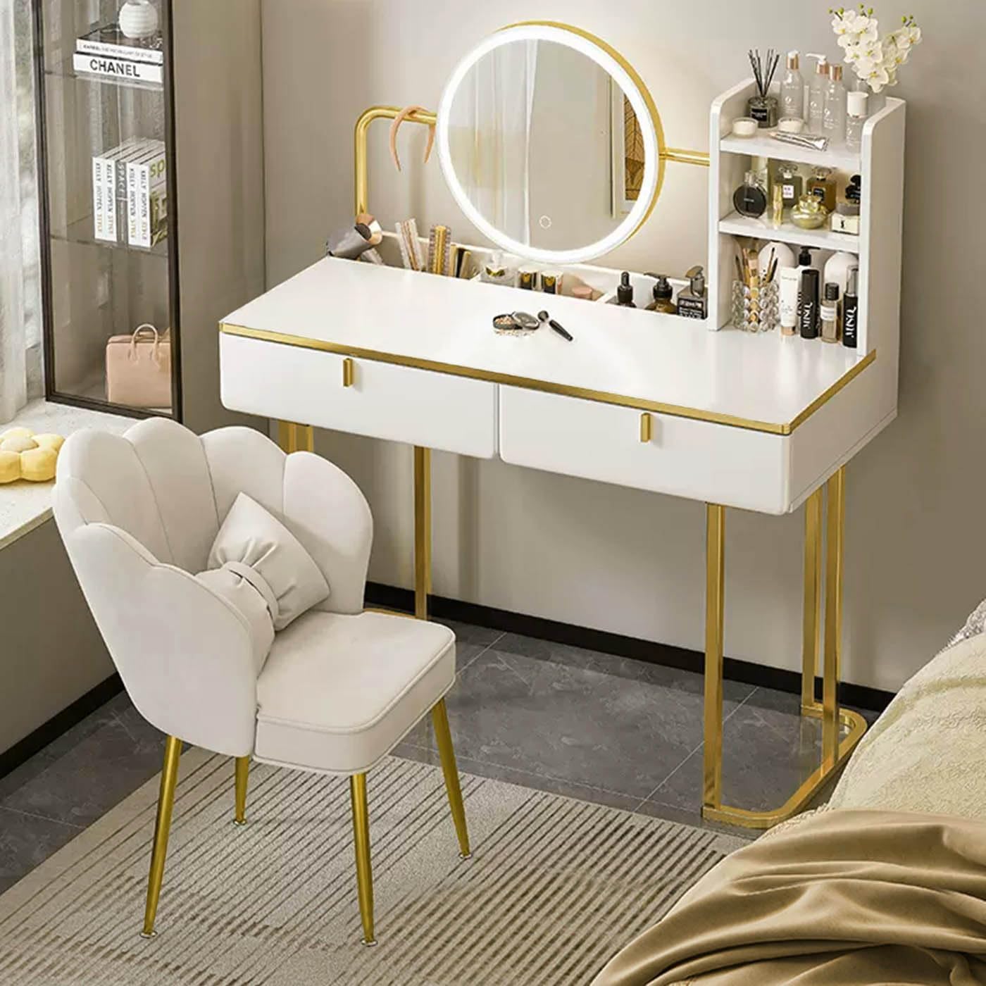 Modernt Sminkbord, Sminkbord med Upplyst Spegel, Sminkbord med ...