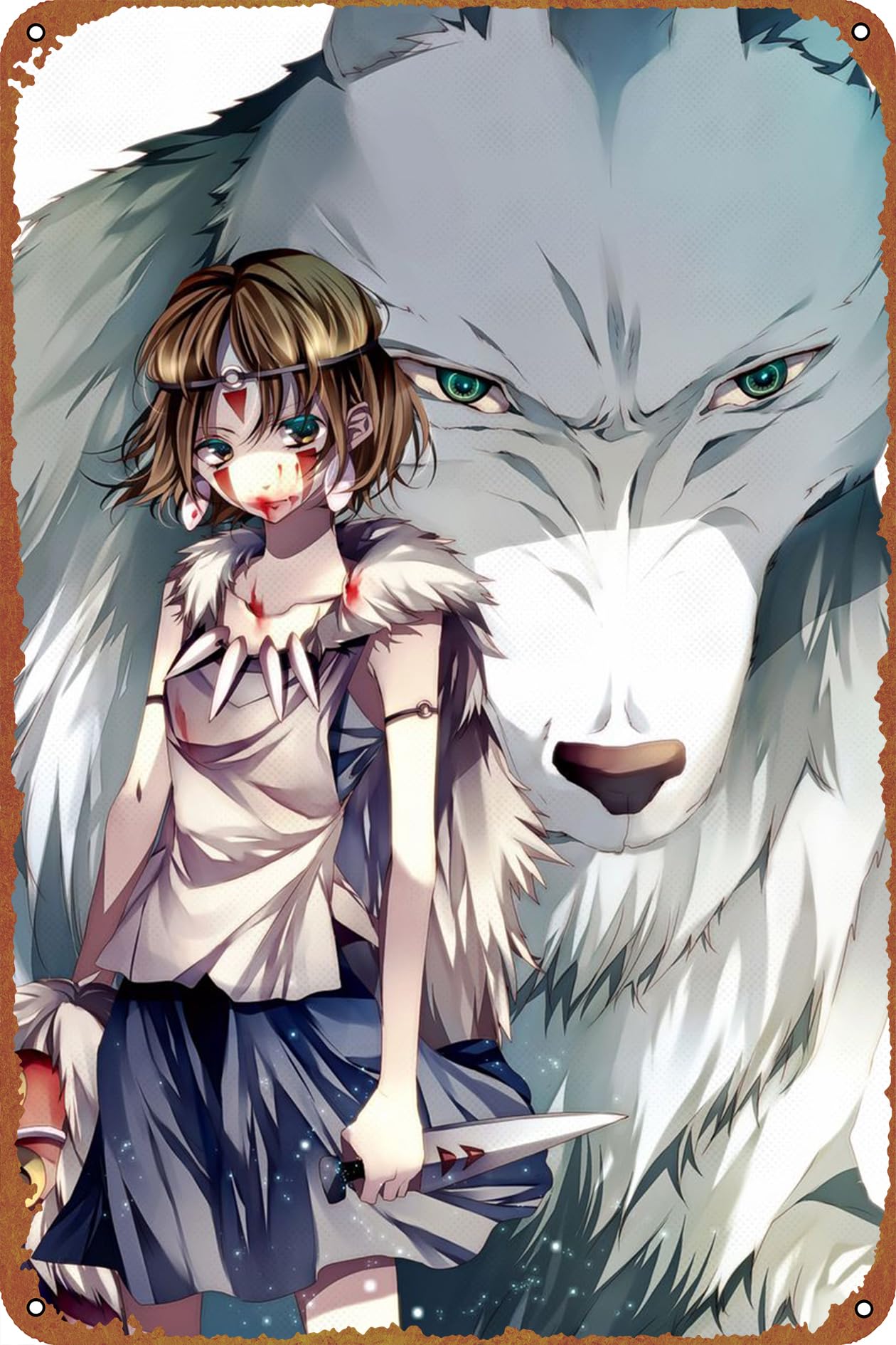 Amazon.com : MONONOKE Princess Hime NEW Comic Poster Metal Tin Sign ...