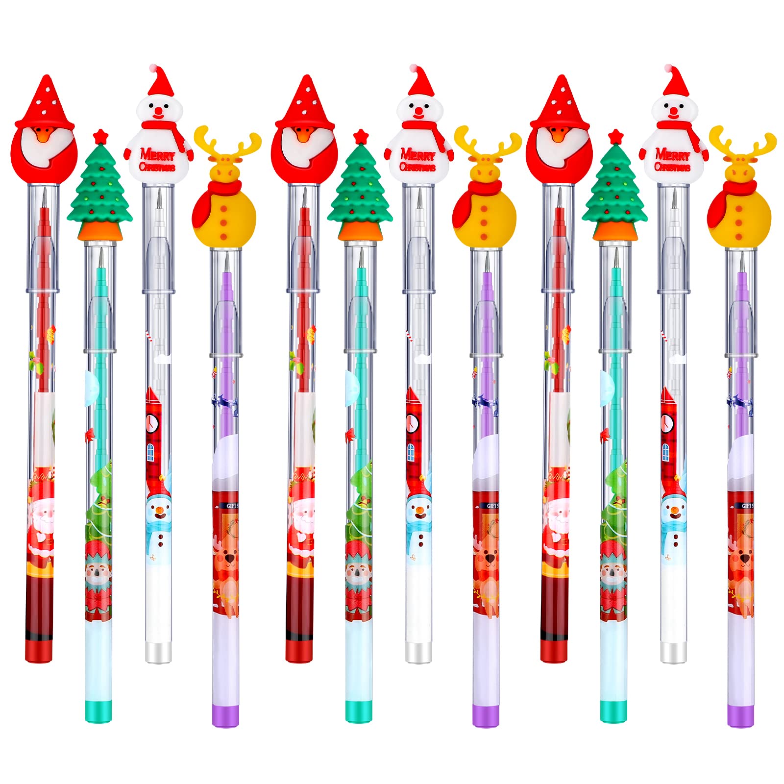 Amazon.com : Christmas Pencils Multi-Point Stackable Push Pencils ...
