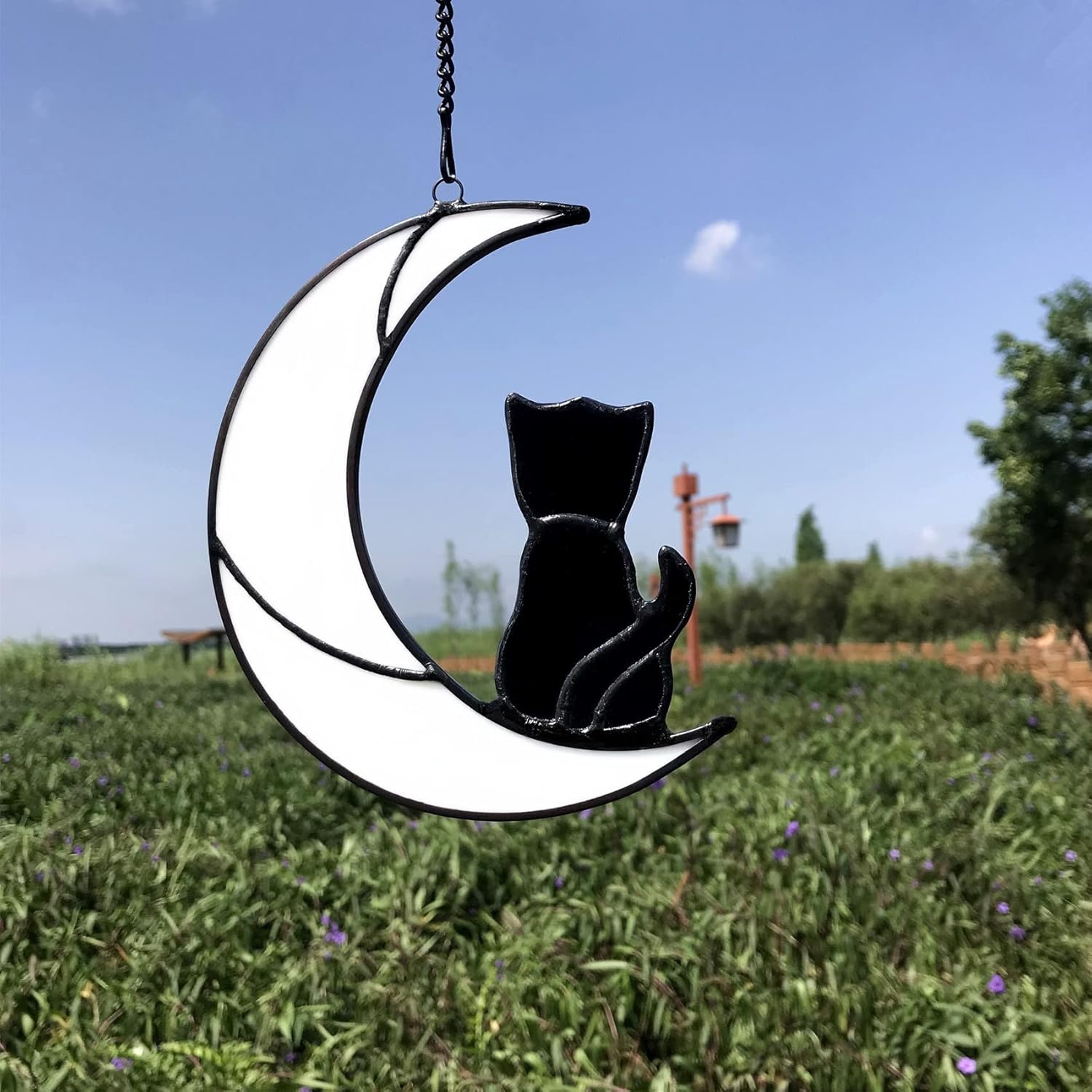 Amazon.com: Black Cat Suncatcher Garden Decor for Cat Lover, Stained ...