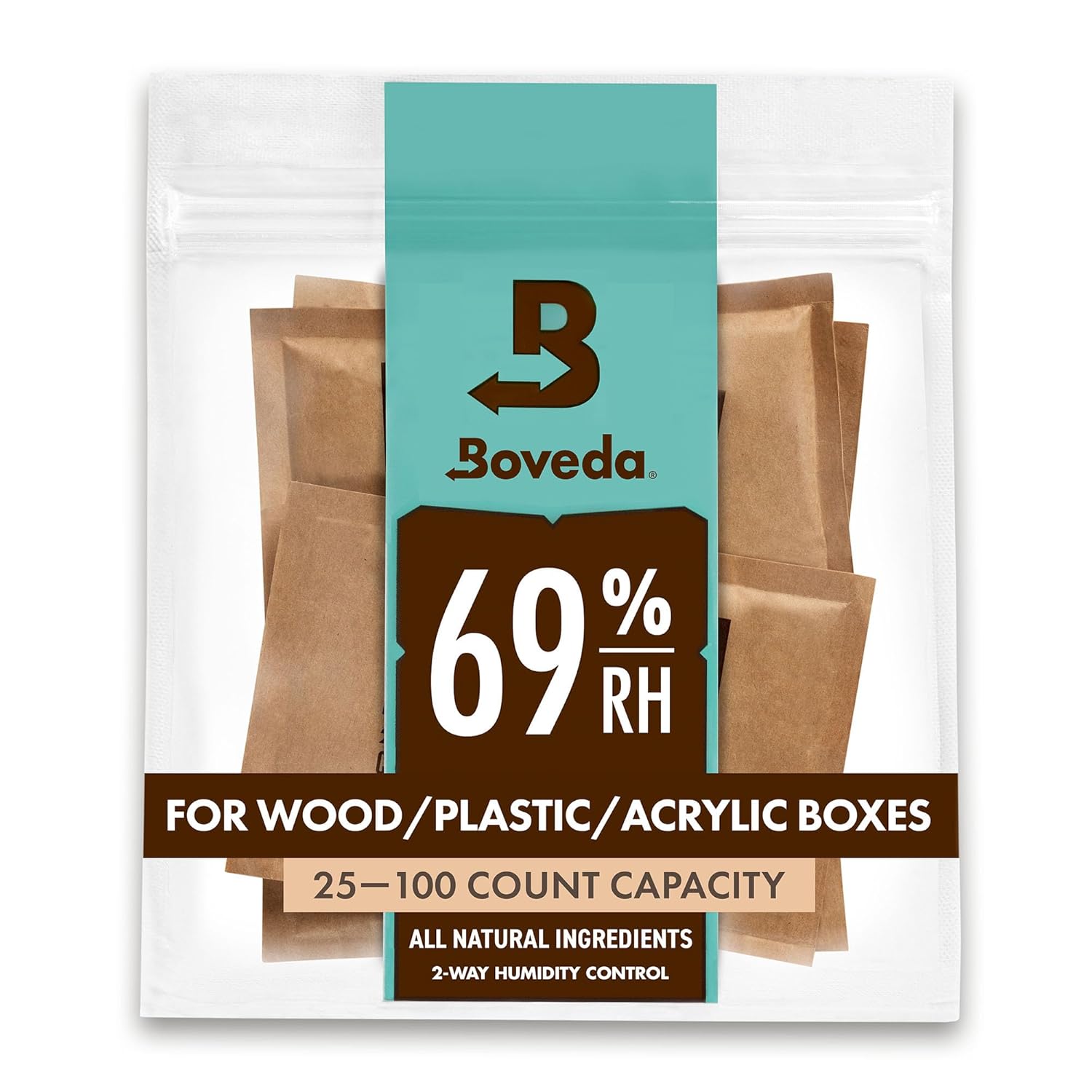 Boveda 69% Two-Way Humidity Control Packs For Plastic, Wood Containers ...
