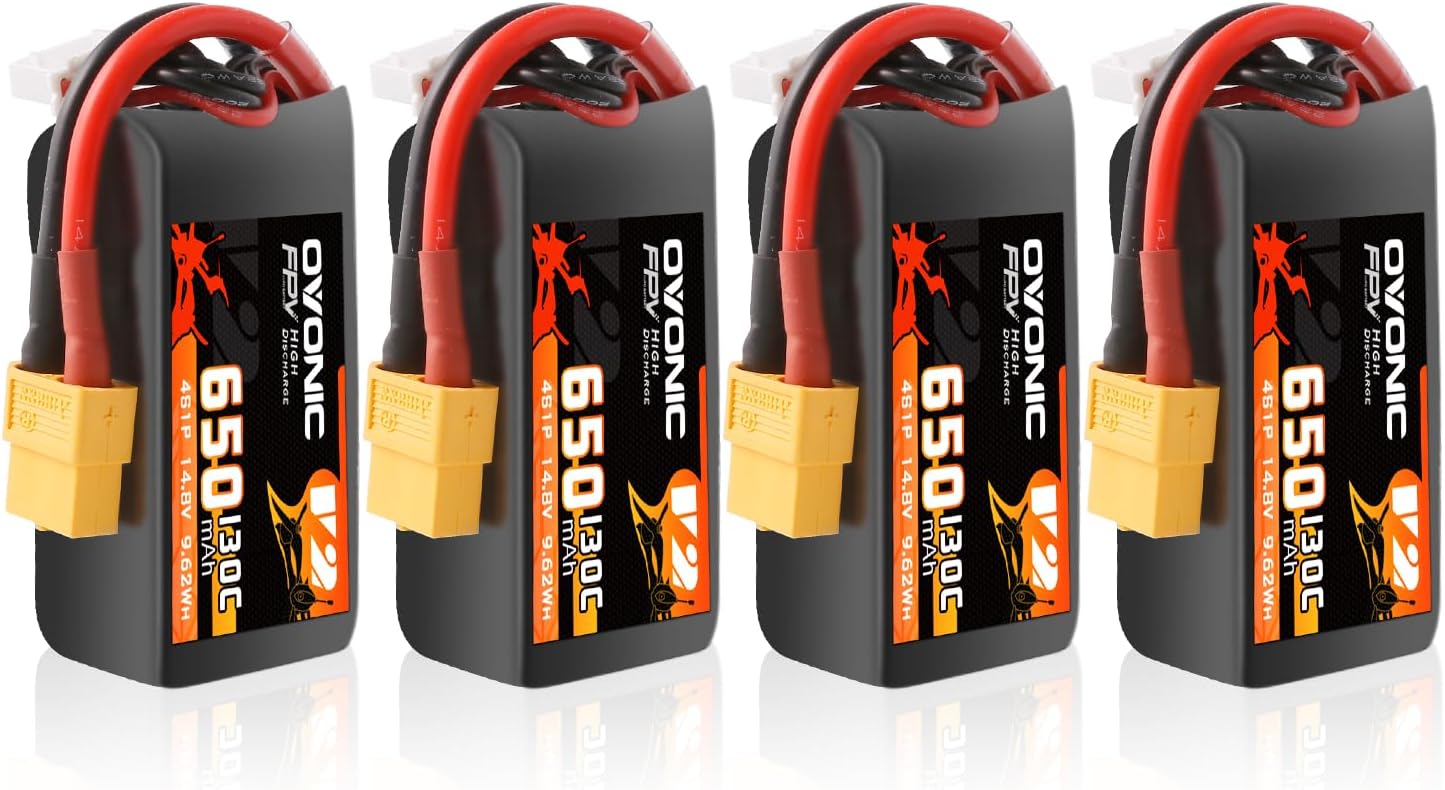 Amazon.com: OVONIC 4S 650mAh Lipo Battery 14.8V 130C Battery with XT60 ...