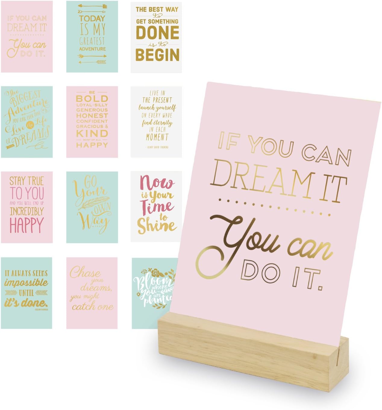 Amazon.com : Eccolo Inspirational Cards Set with Wooden Display Stand ...