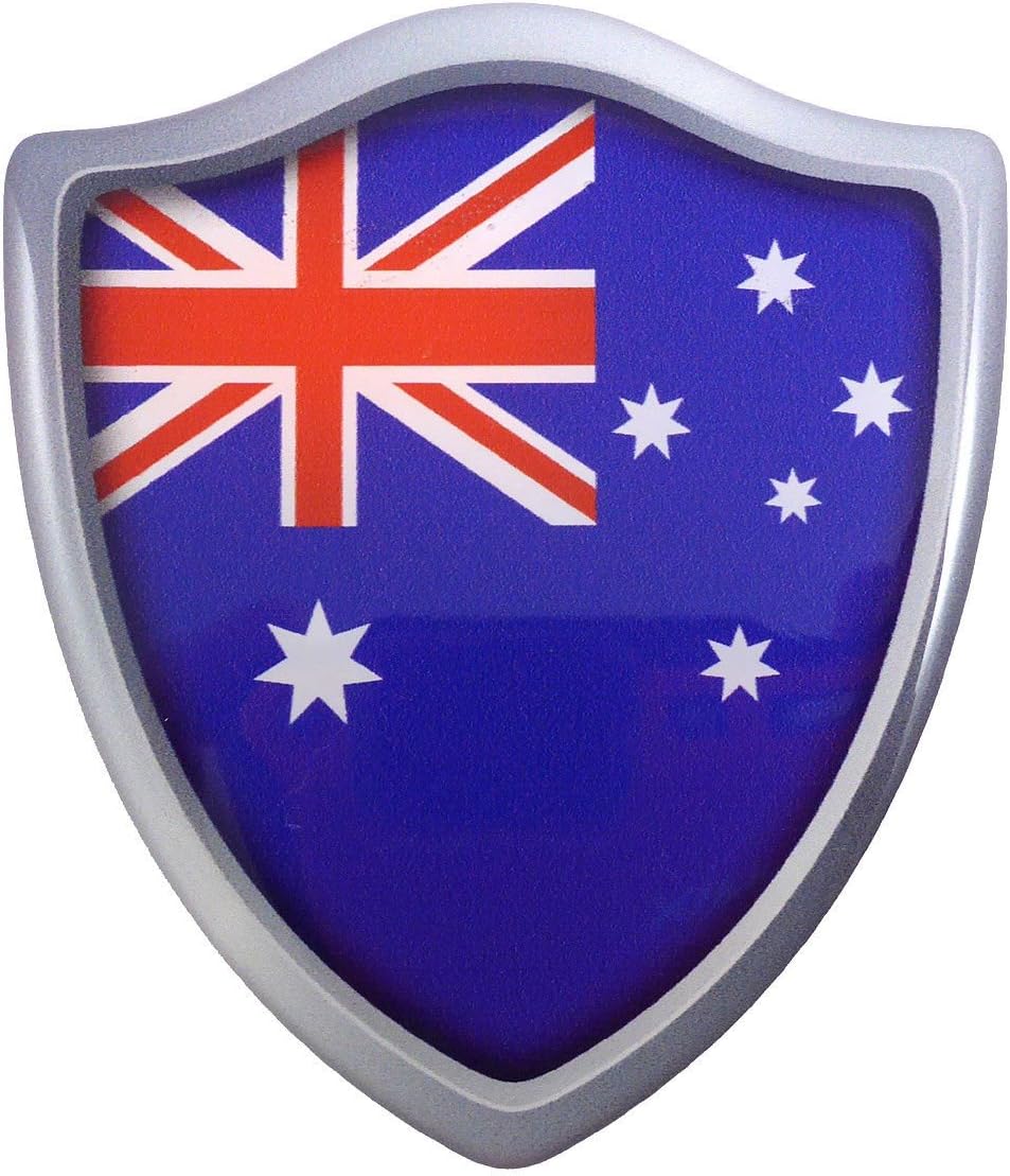 Amazon.com: Australia Flag Shield Domed Decal 3D Look Edge Emblem Resin ...