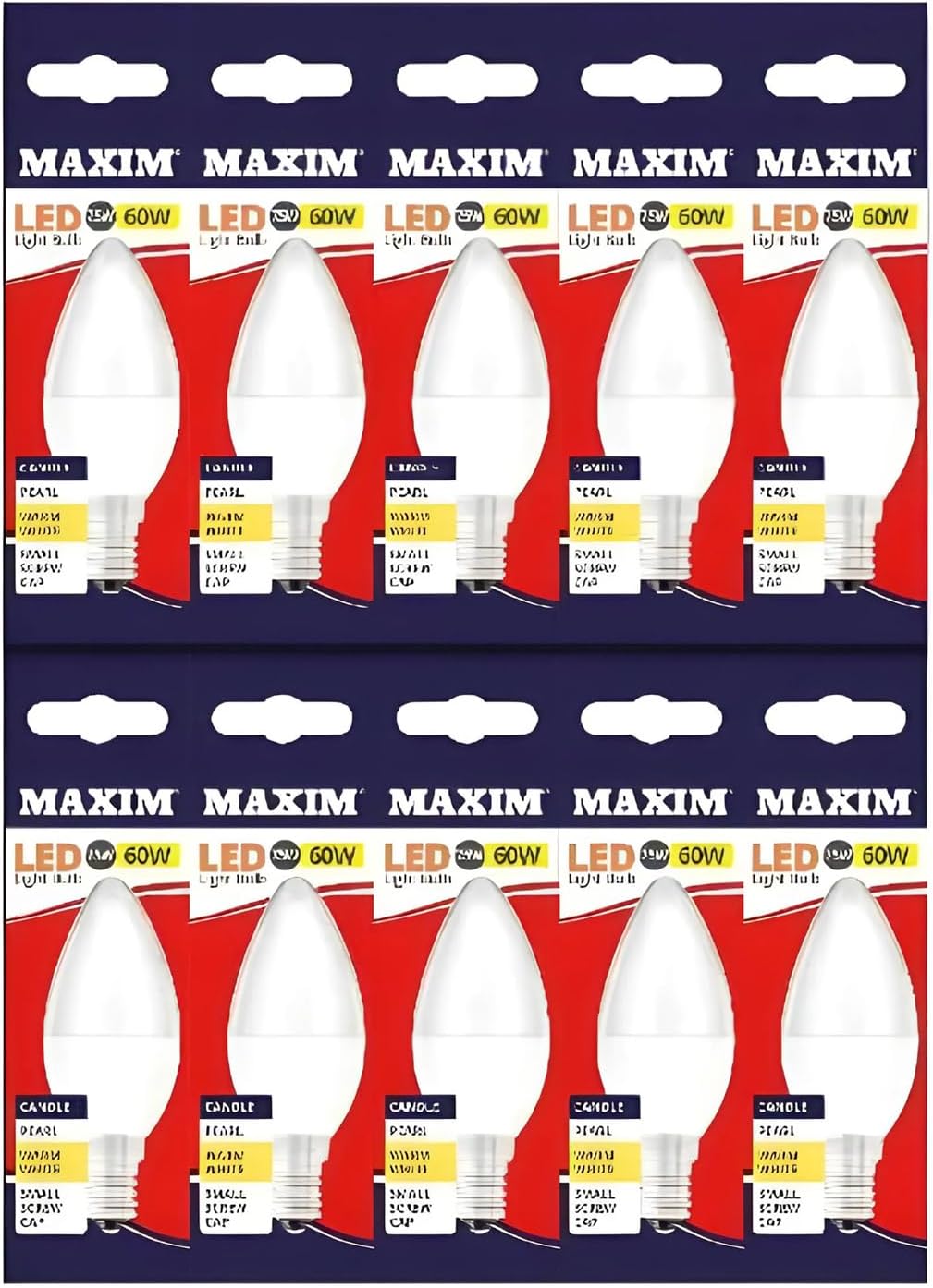 MAXIM LED Candle Small Edison Screw (Warm White) - 7.5watt (60watt ...
