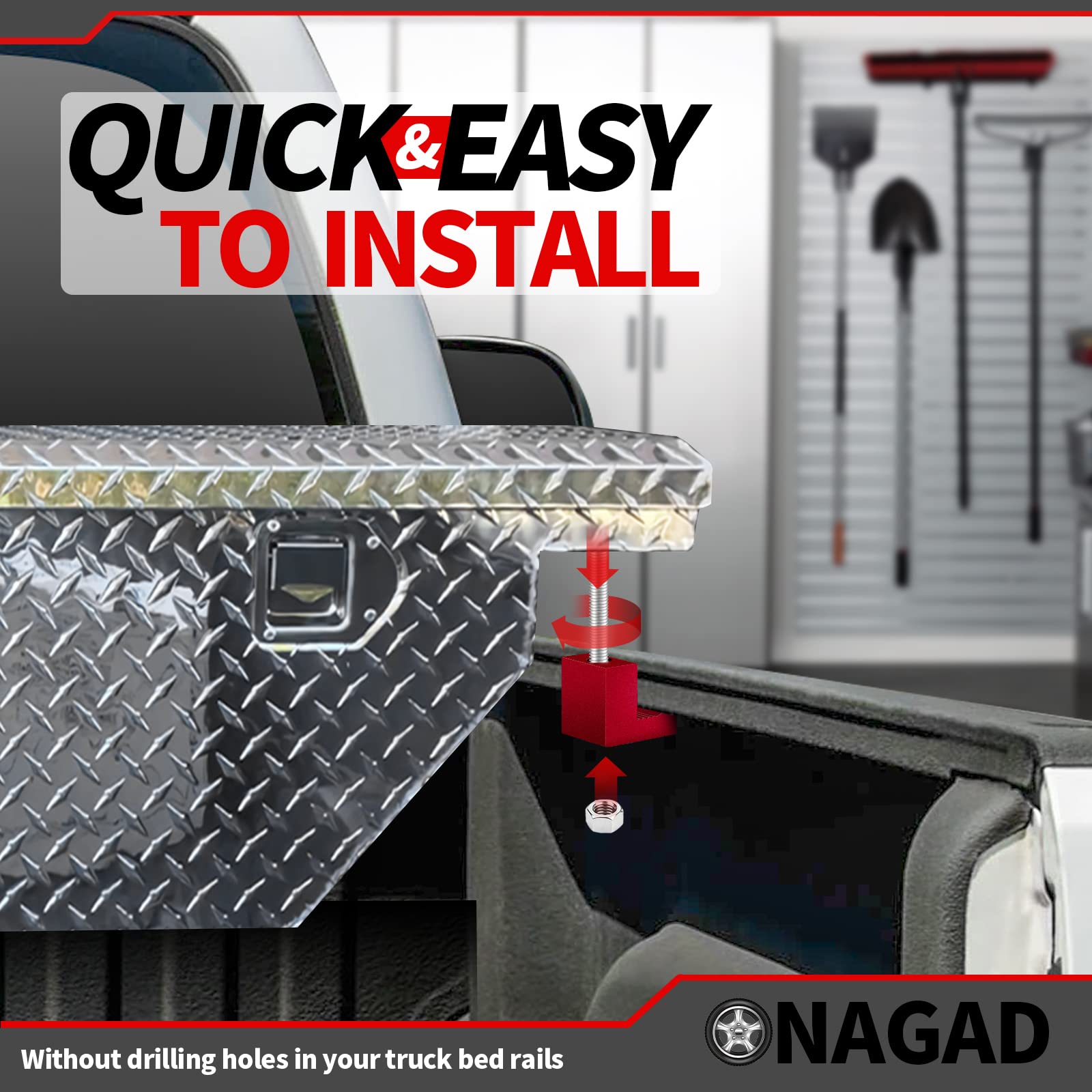 Snapklik.com : Pickup Truck Toolbox Mounting Kit No Drill, Upgraded 304 ...