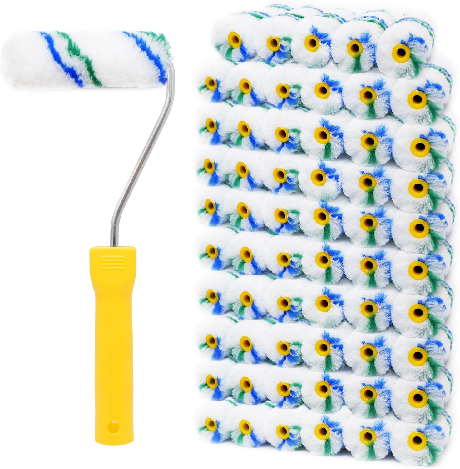 PROFOCON 61 Piece Small Paint Roller Covers Kit,4 inch Mini Paint ...