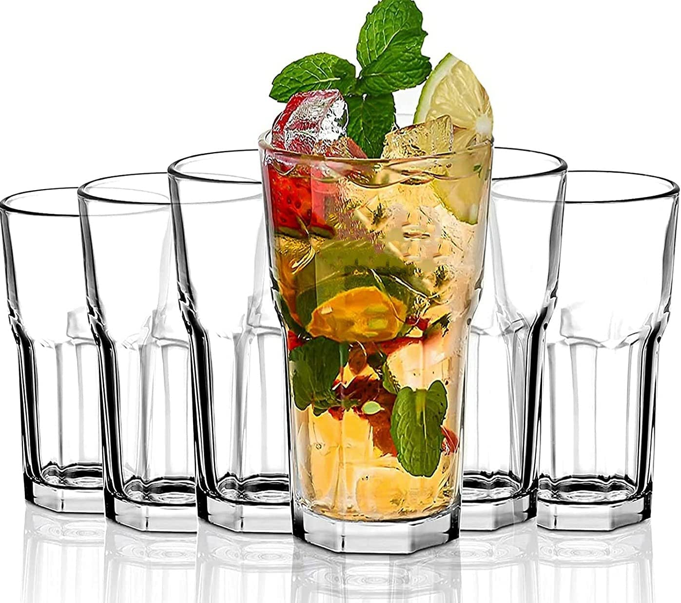 Buy Markita Transparent Tea Glass Shaped Glasses with Wide Base for ...