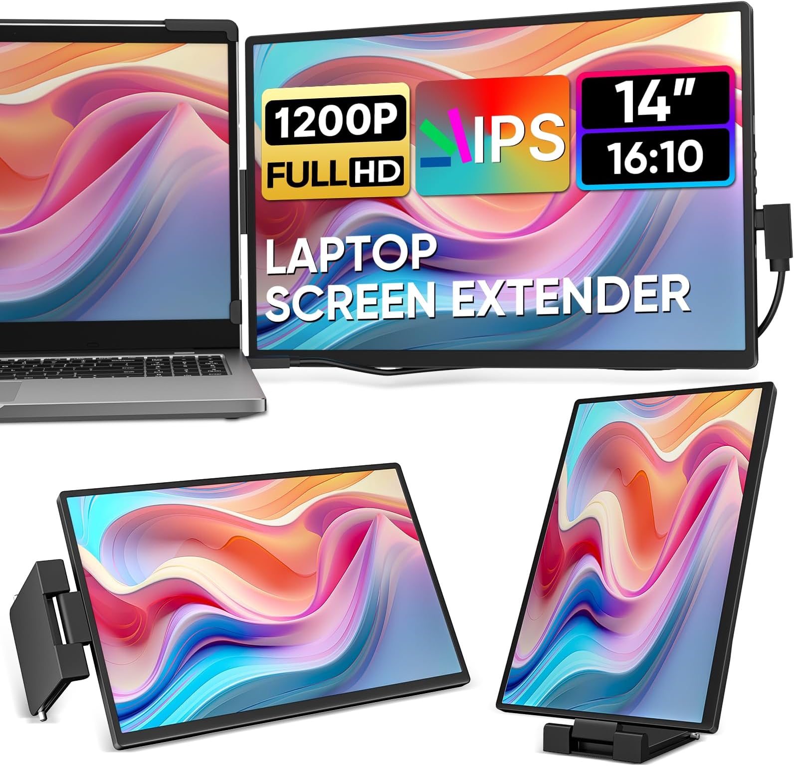 Amazon.com: Dopesplay Laptop Screen Extender, 14" FHD 1200P IPS ...