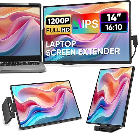 Amazon.com: Laptop Screen Extender, 14" FHD 1200P IPS External Portable ...