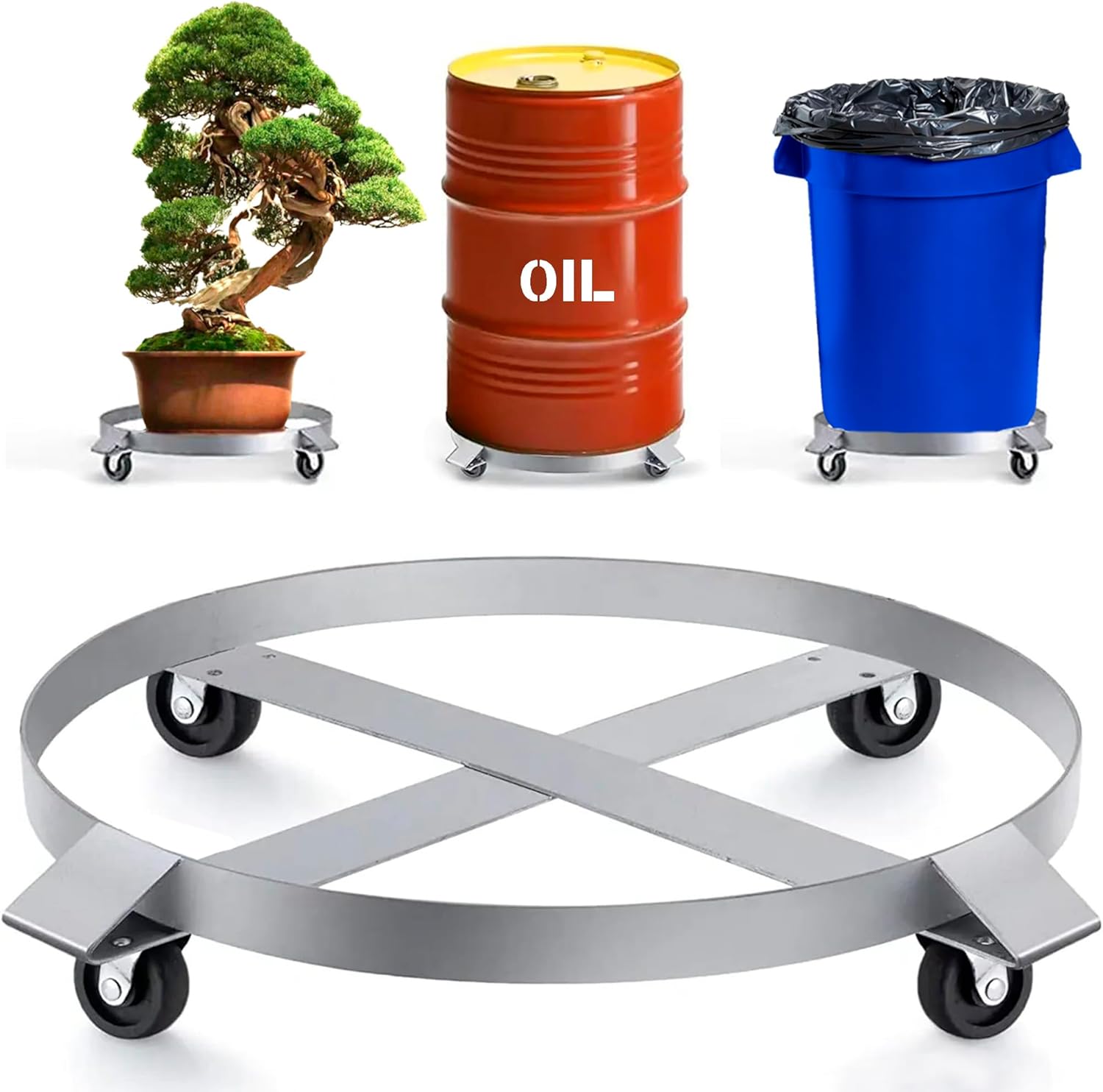 Amazon.com: 55-Gallon Drum and Garbage Can Dolly – 1000 Pound Trash Can ...