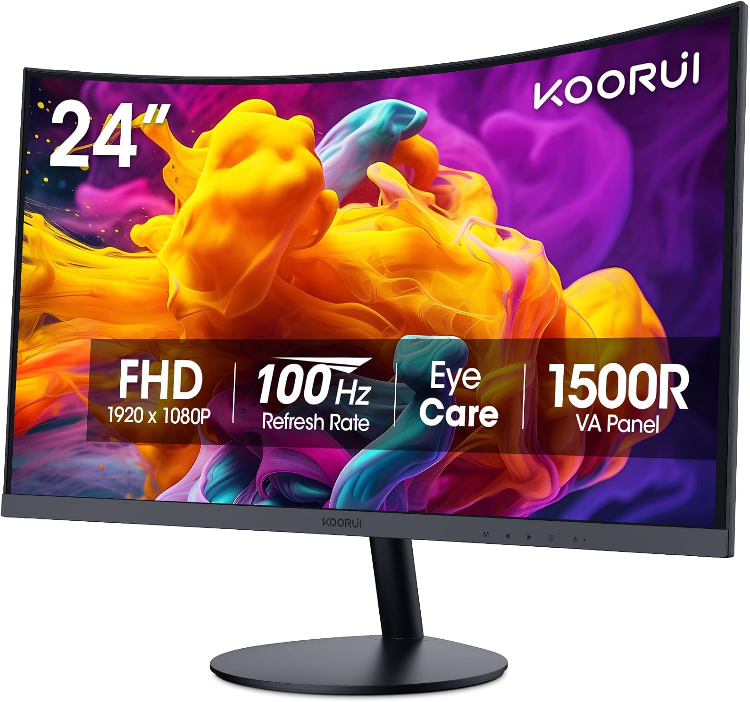 Amazon.com: KOORUI 24 inch Curved Monitor, Full HD 1080P Curved ...