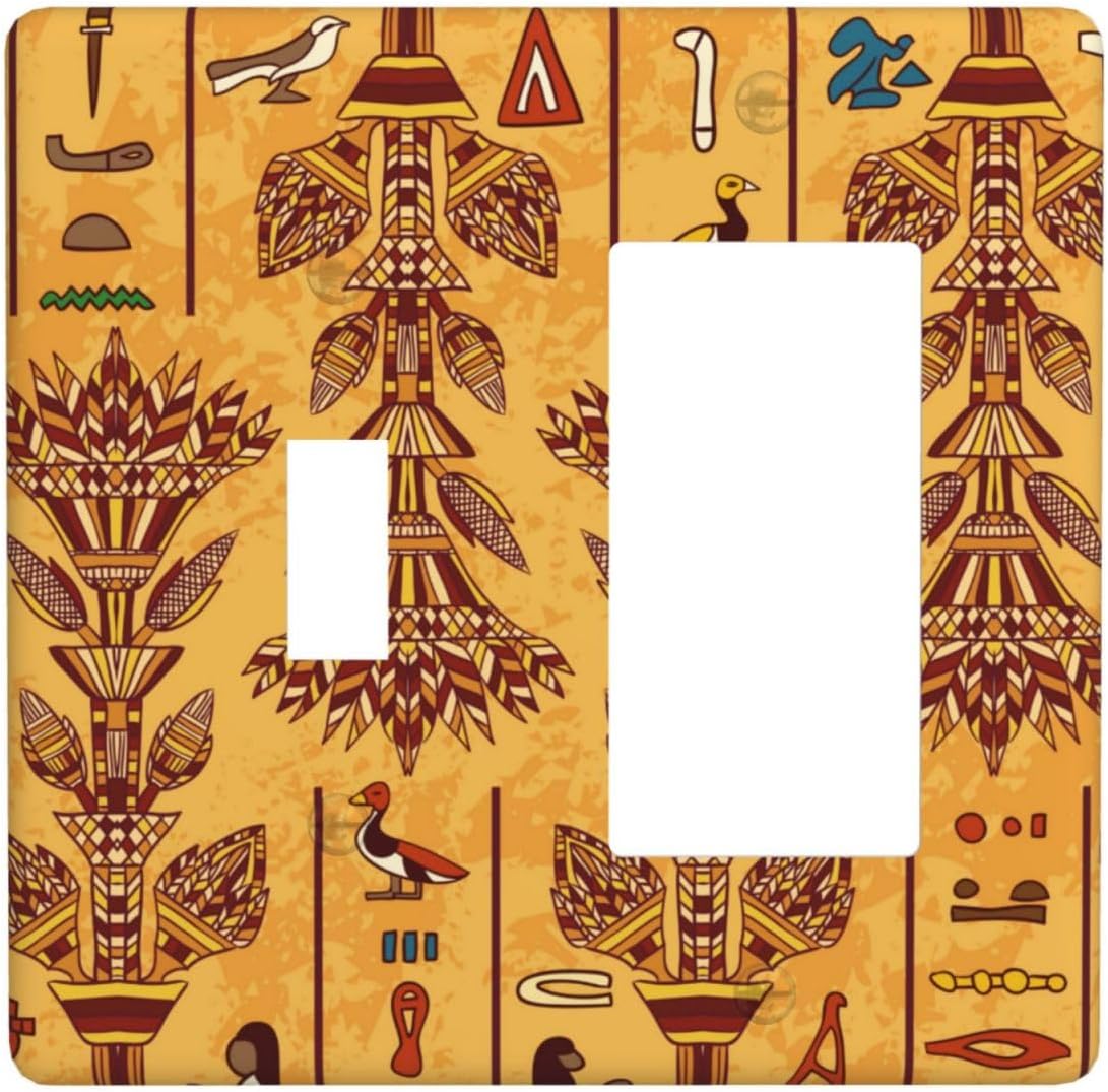 ancient Egyptian hieroglyphs Egypt colorful Toggle Switch Wall Plate ...