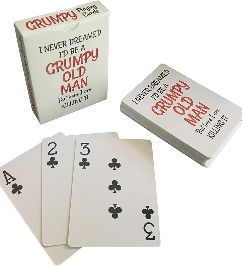 Amazon.com: Grumpy Old Man Jumbo Index Playing Cards - Large Print for ...