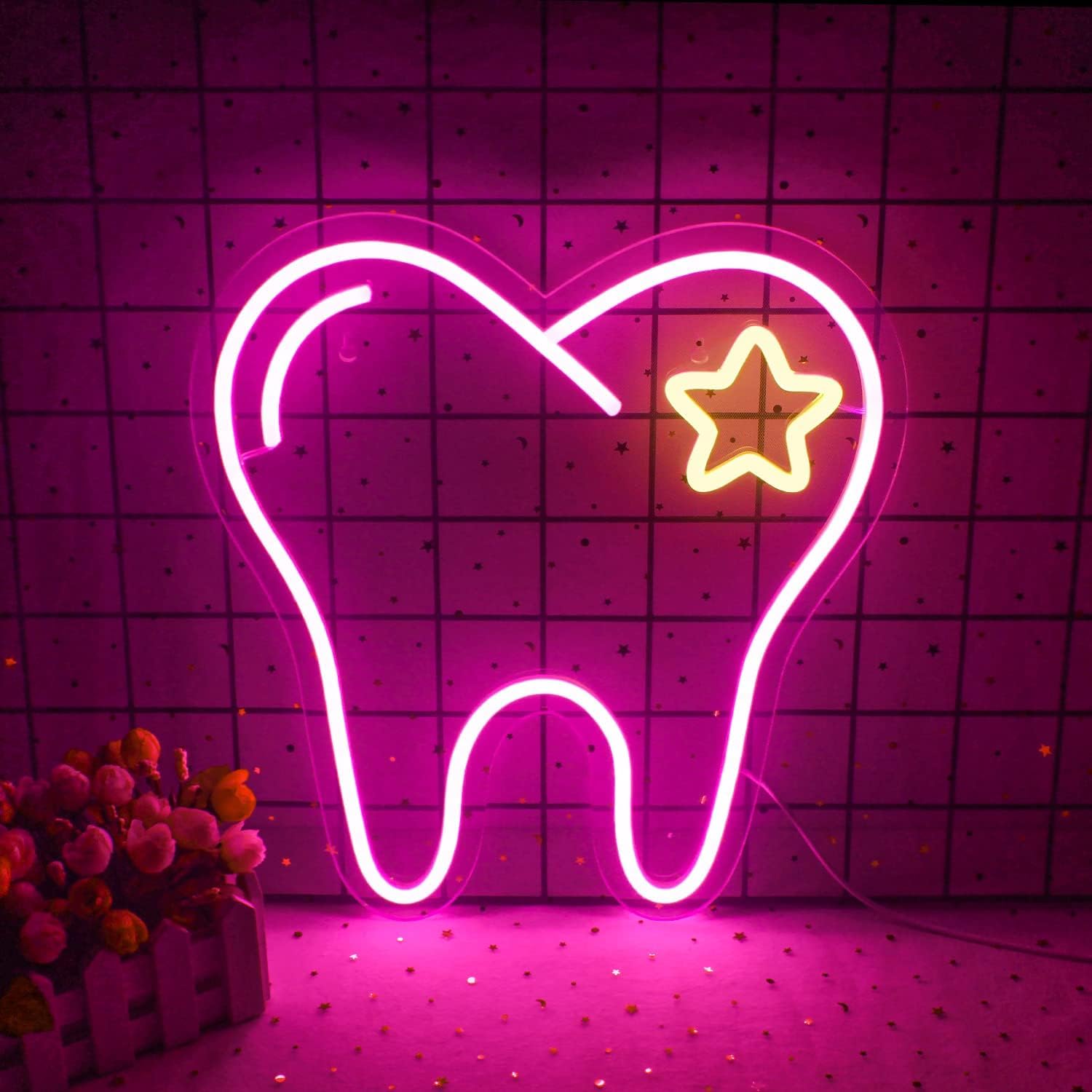 Buy VVWV Tooth Neon Sign LED Strip for Dental Clinic Wall Decoration ...