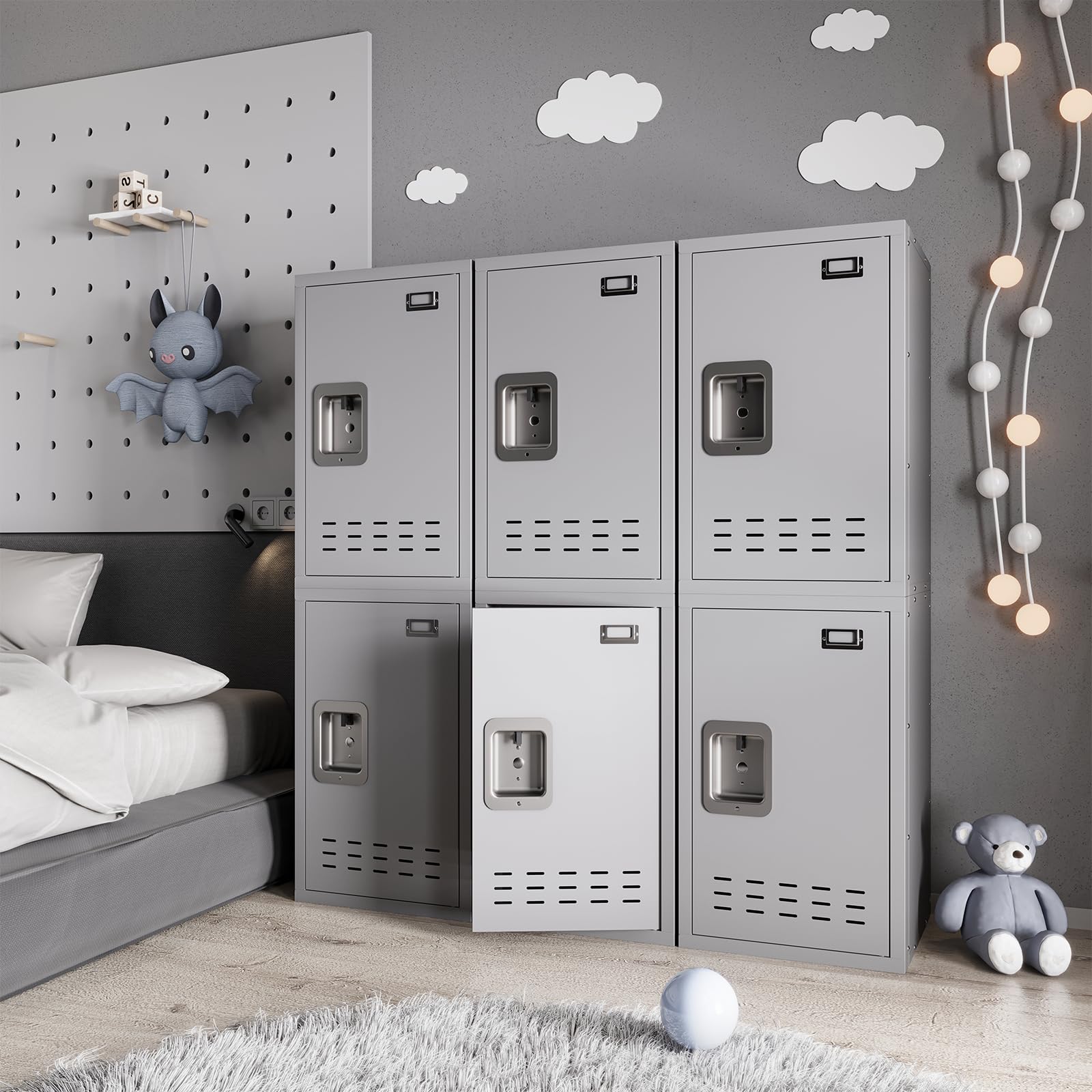 Snapklik.com : 20" H Metal Locker Storage Cabinet, Lockable Cabinet ...