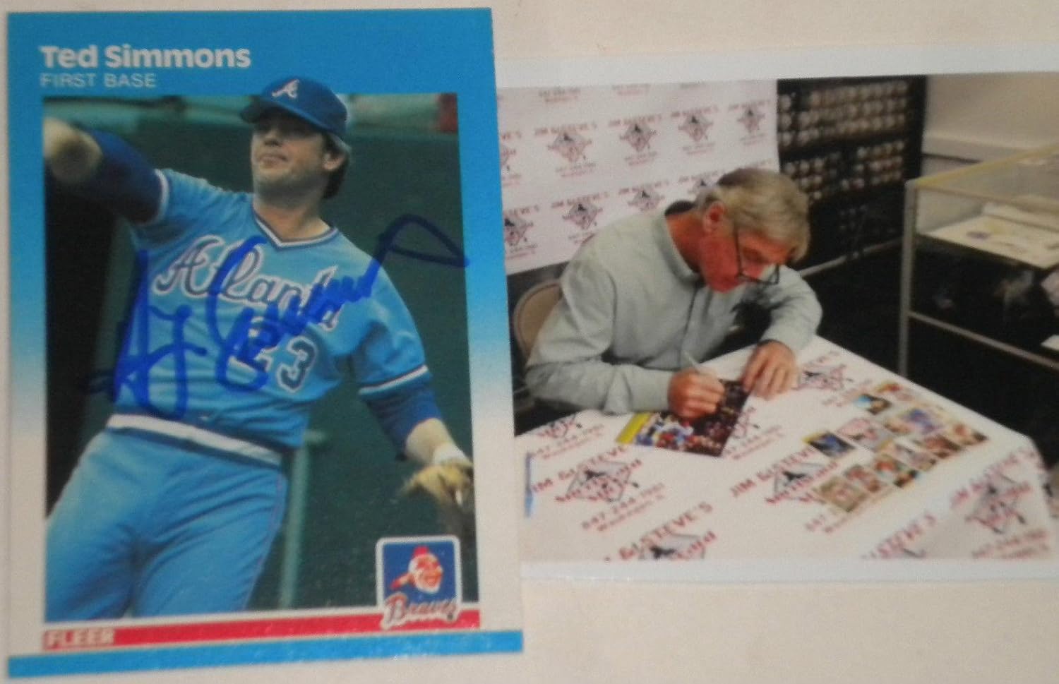 Ted Simmons Atlanta Braves Signed Autographed 1987 Fleer Card ...