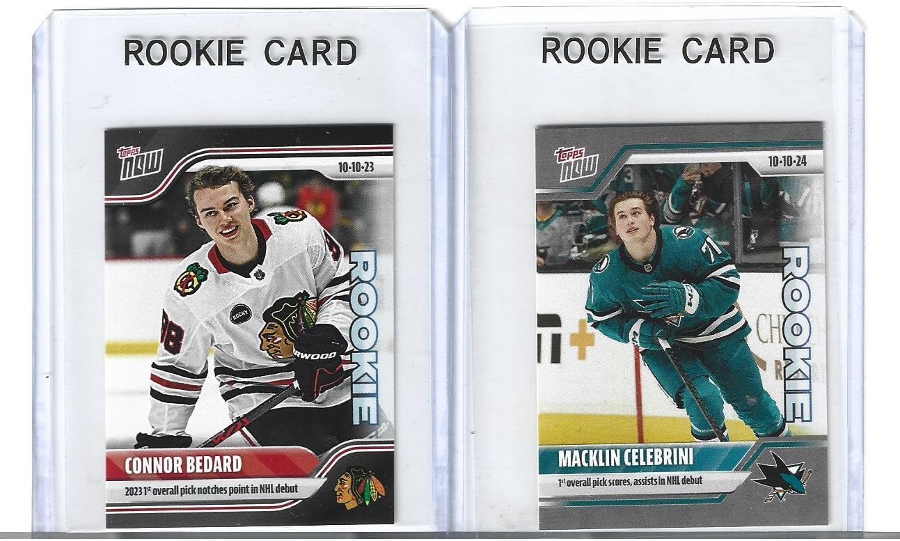 Amazon.com: Connor Bedard & Macklin Celebrini 2 Card Hockey Rookie ...