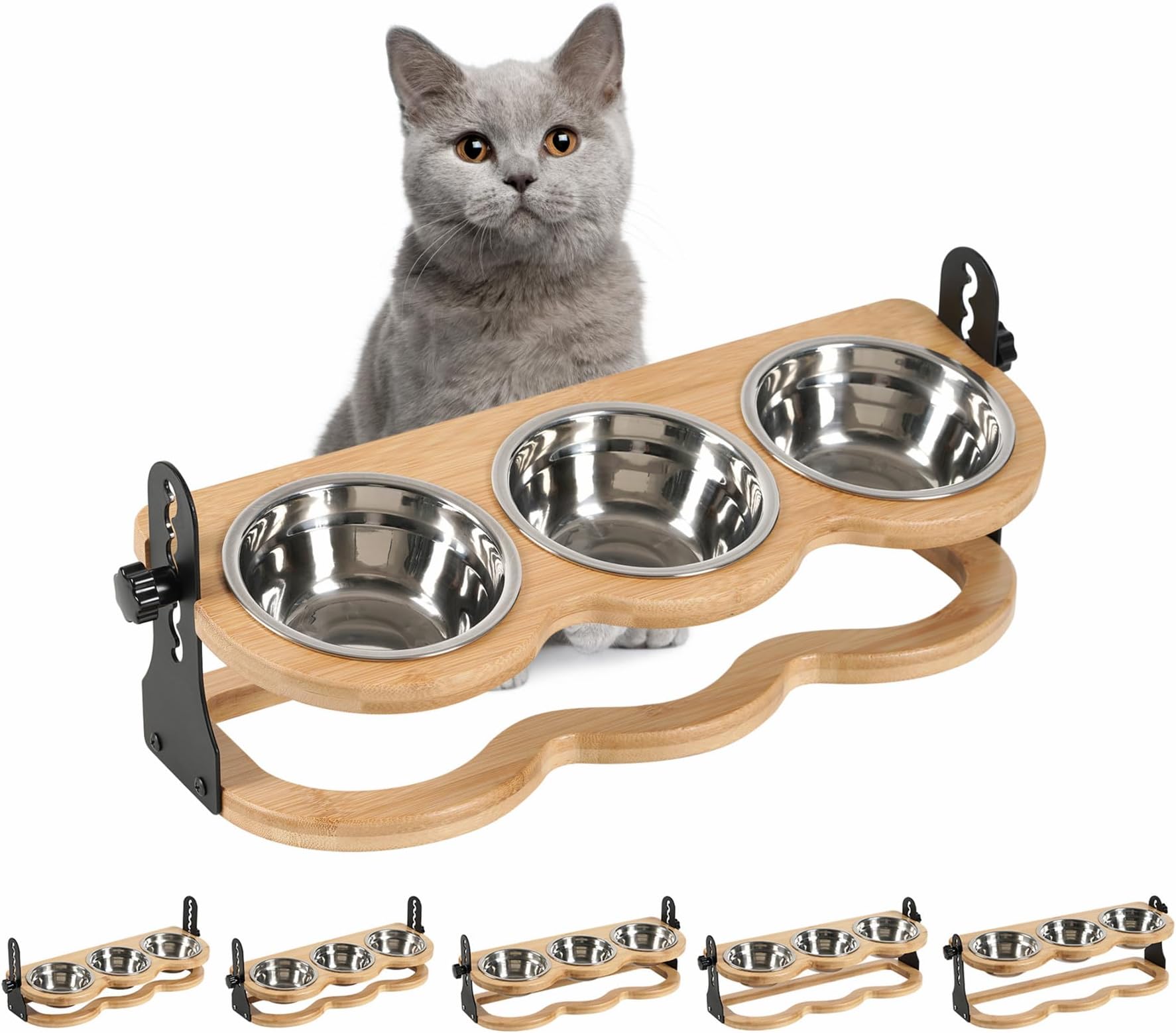 WPAJIRZO Katzennapf erhöht 3er Set, Ergonomischer Futternapf Katzen ...