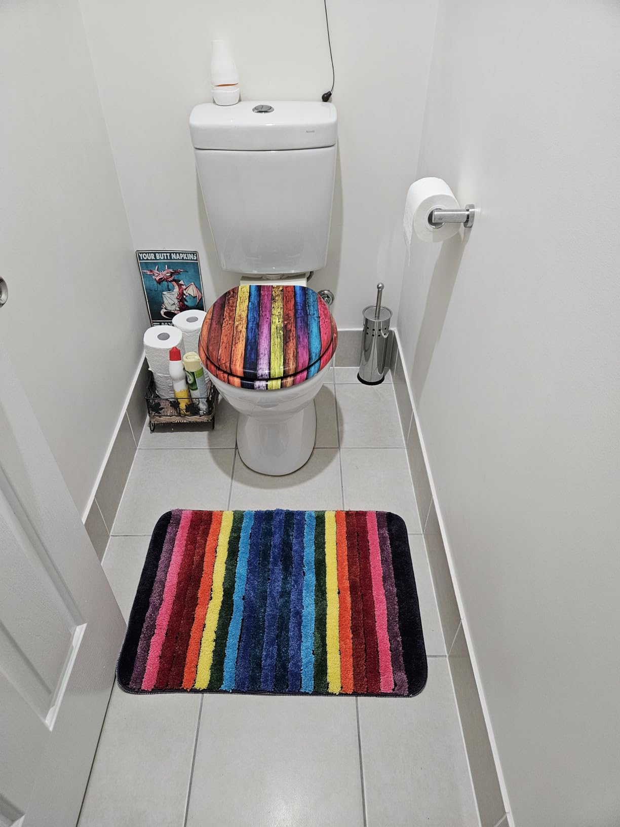 NIENLCIP Rainbow Bath Mat Colorful Bathroom Rugs Super Soft and ...