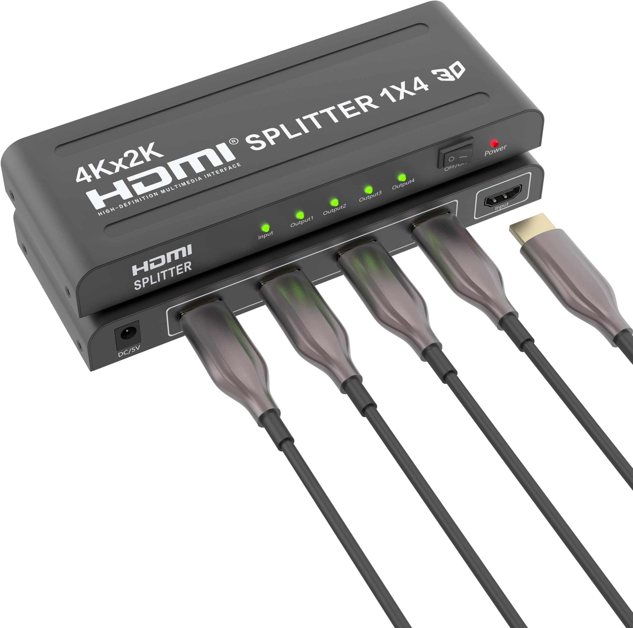 Amazon.com: 4K ICUIXIAN 1x4 HDMI Splitter 1 in 4 Out HDMI Splitters ...