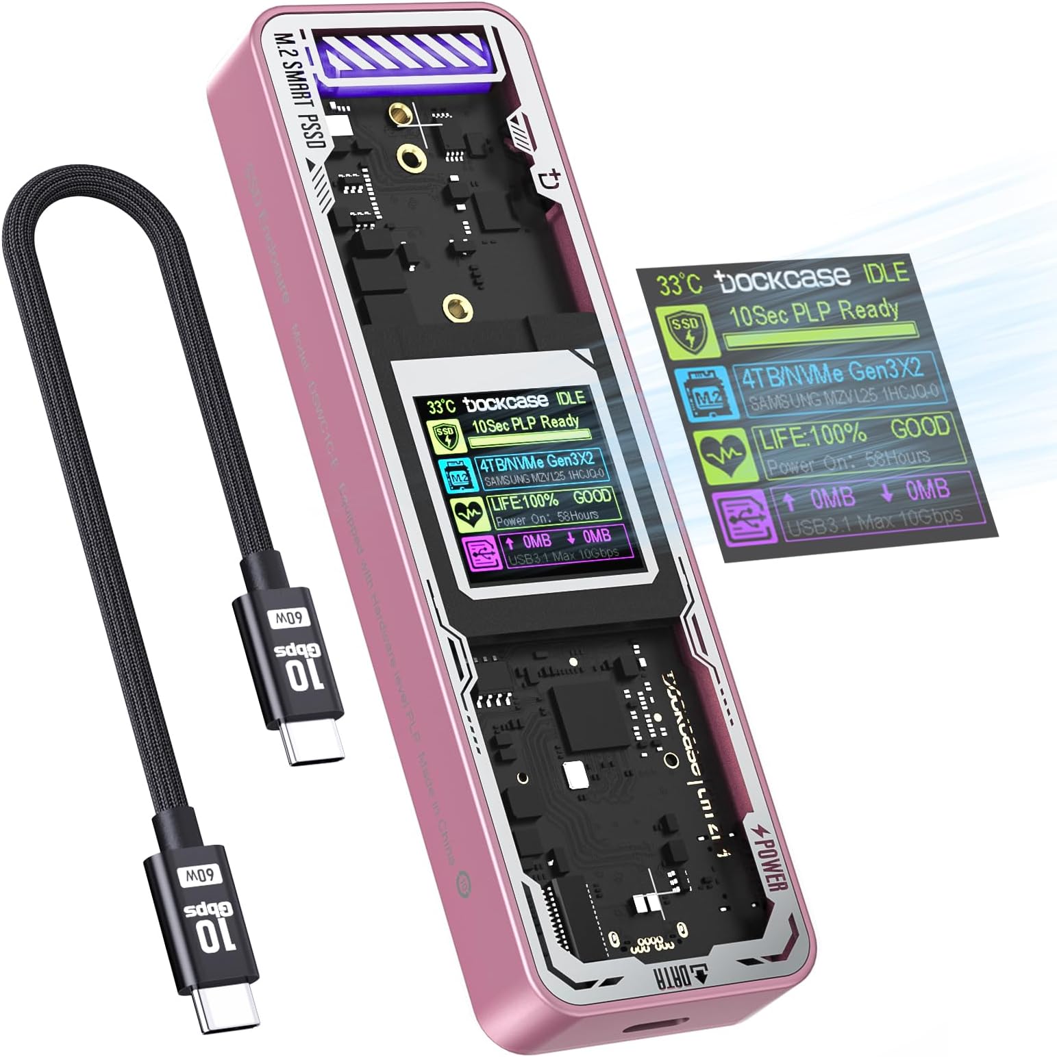 DOCKCASE Pocket M.2 NVMe Smart SSD Case- Protezione Dalla Perdita di ...