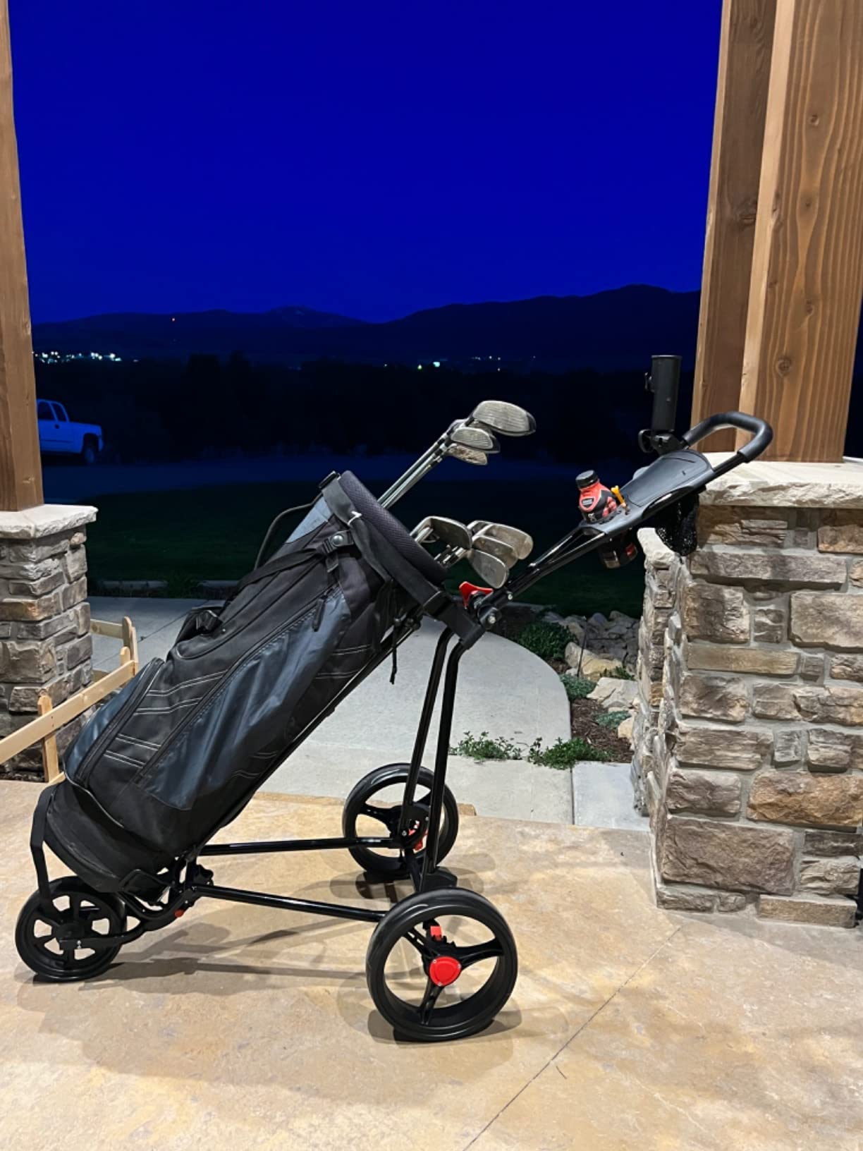 $18/mo - Finance Tangkula Golf Push Cart, Lightweight Collapsible Golf ...