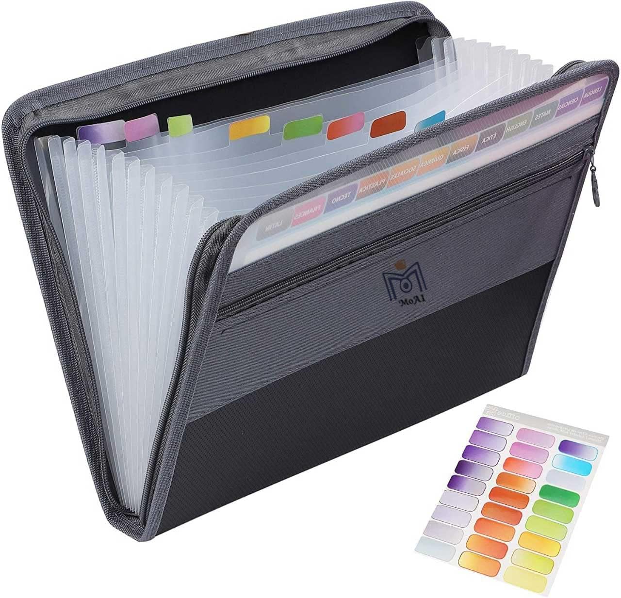 MoAL 13 Pockets Portable File Organiser - A4 Water Resistant Expanding ...