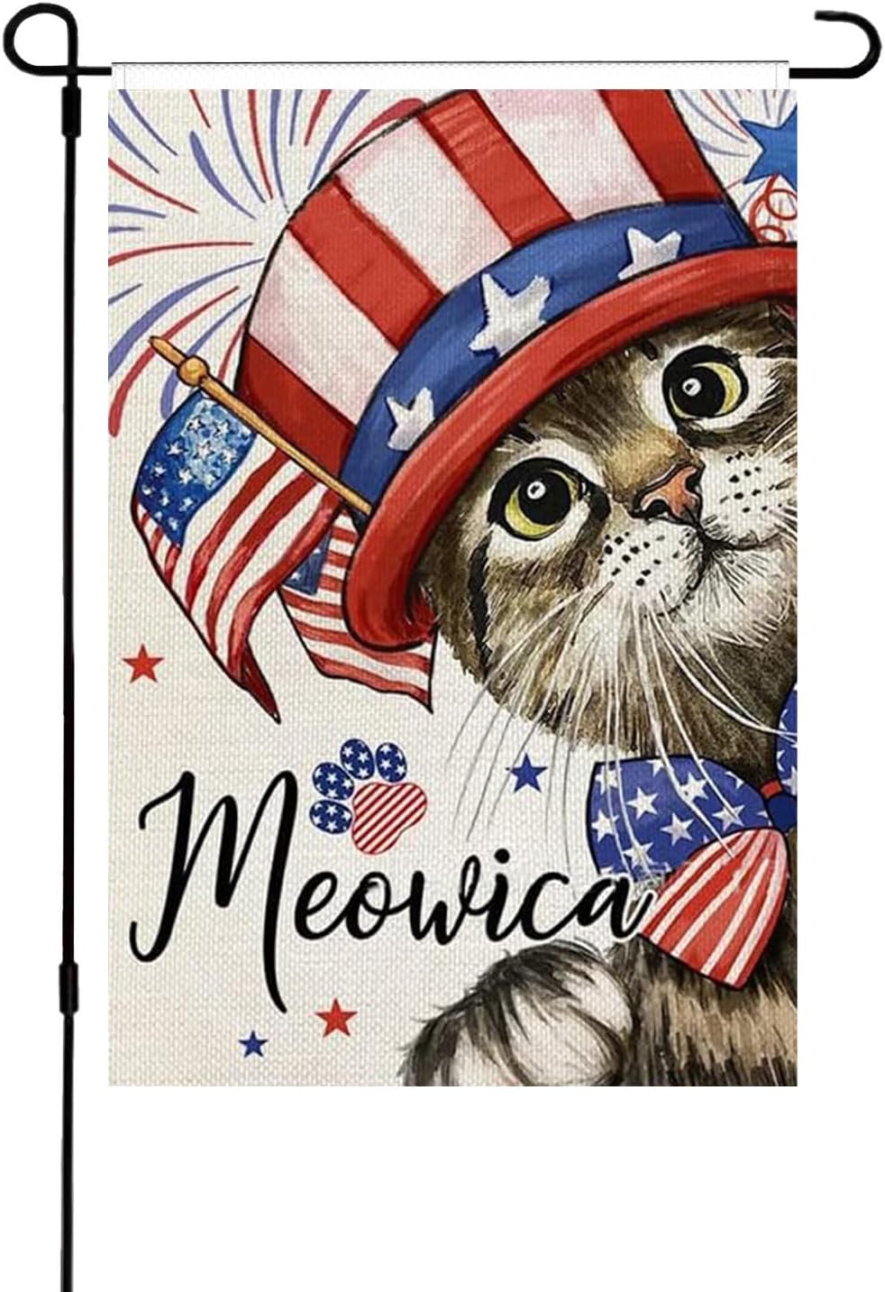 Amazon.com : 4th July Patriotic Cat Garden Flags for Outside 12x18 Inch ...