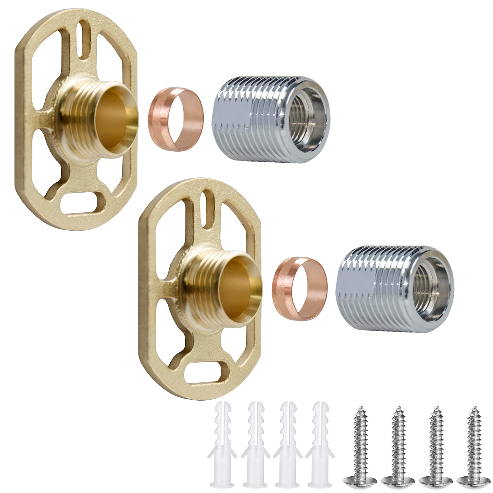 Bar Valve Fixing Kit, 1 Pair Chrome BSP Wall Mounting Bar Valve Fixing ...