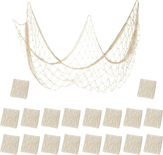 Amazon.com: NALVXIN 18 Pieces Natural Fish Net Decorations, Fish net ...