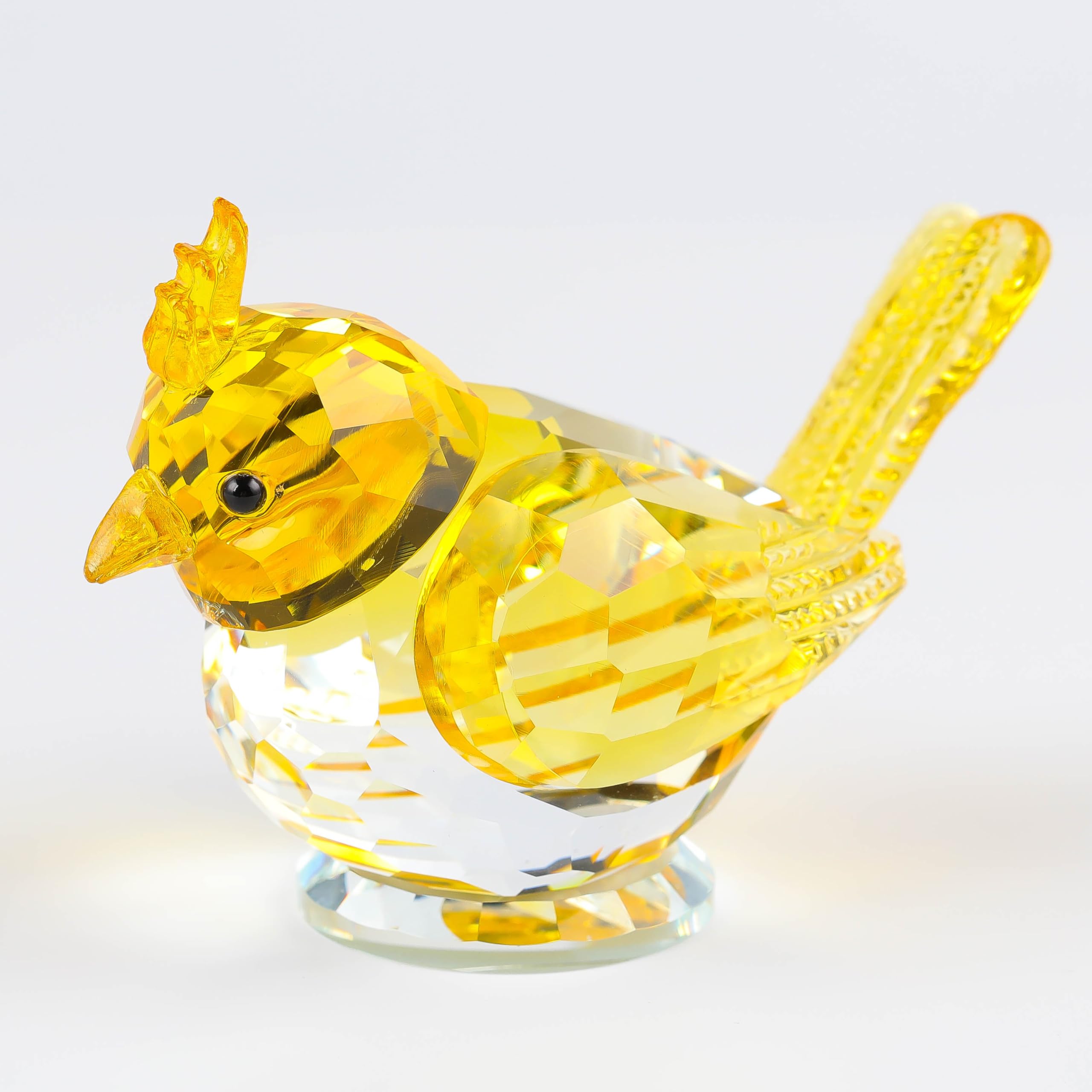 Amazon.com: Qianwei Yellow Crystal Bird Figurine Collectible - Cardinal ...