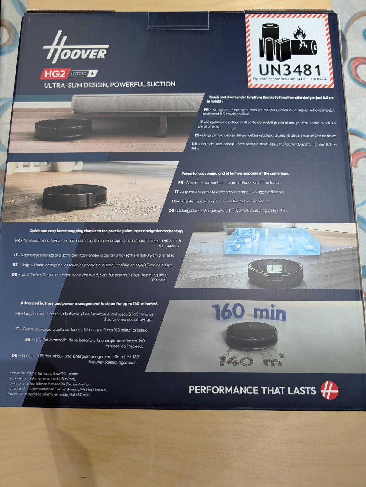 Hoover HG2 Robot Aspirapolvere e Lavapavimenti Hydro, Ultra-Sottile ...