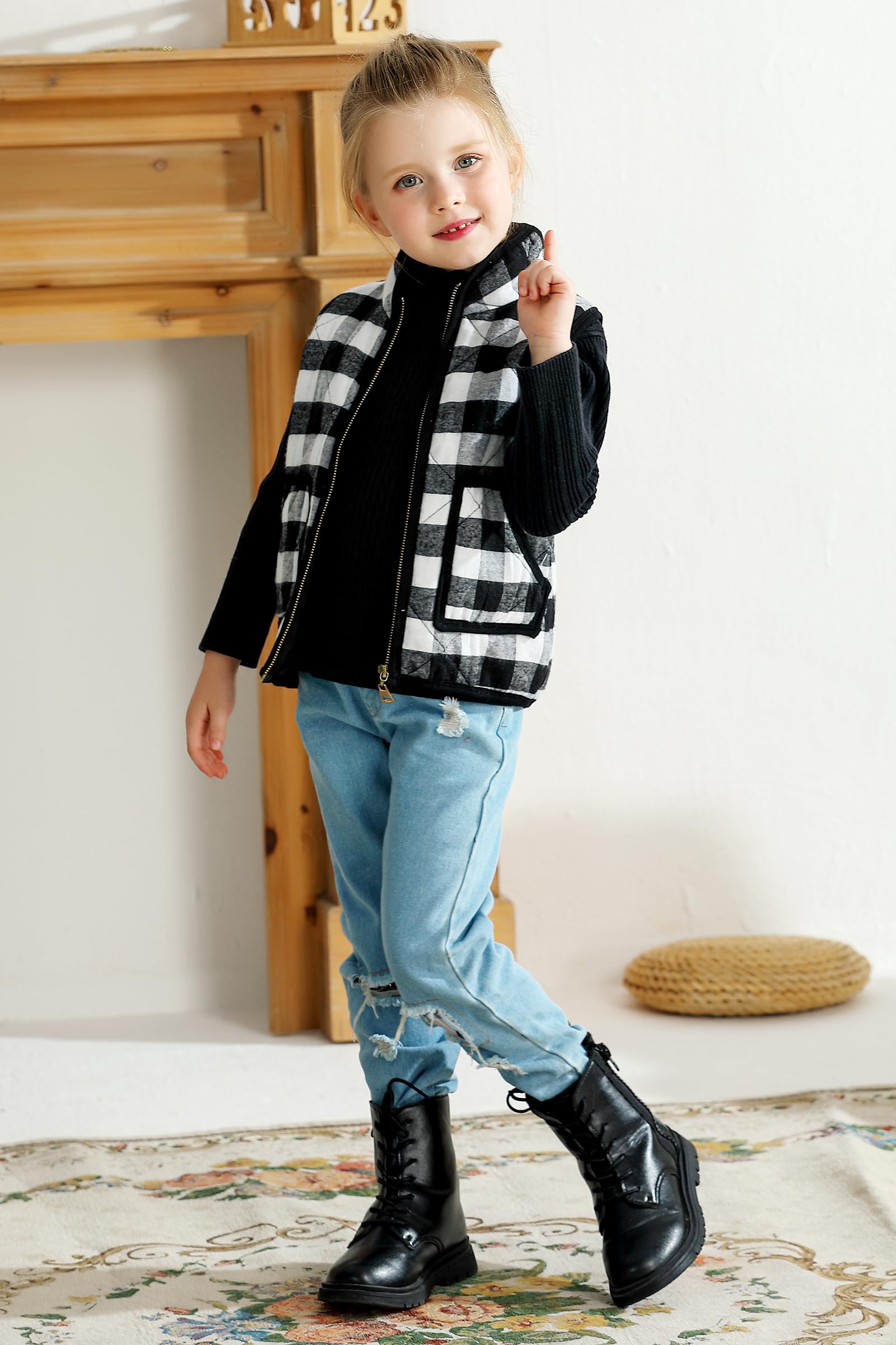 Snapklik.com : MAMAMI Kid Little Girls Puffer Lightweight Plaid Quilted ...