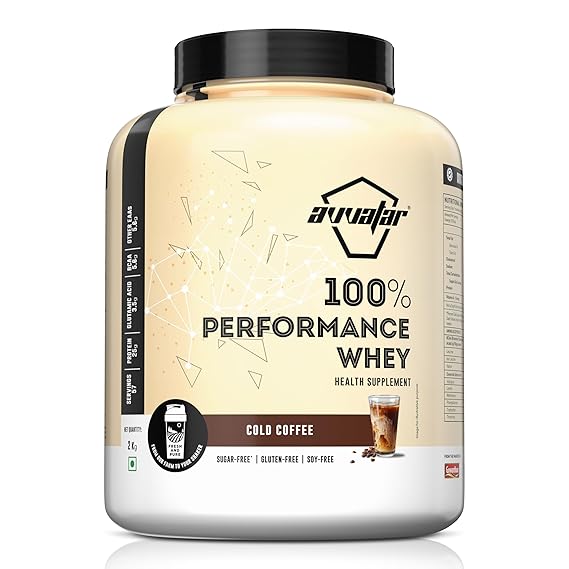 avvatar PERFORMANCE WHEY PROTEIN | 2Kg | Cold Coffee Flavour | 25g ...